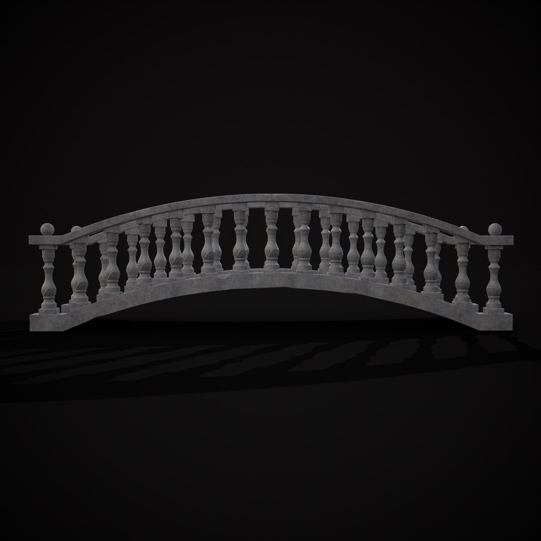 3D Stone Curved Bridge Model - TurboSquid 2079035