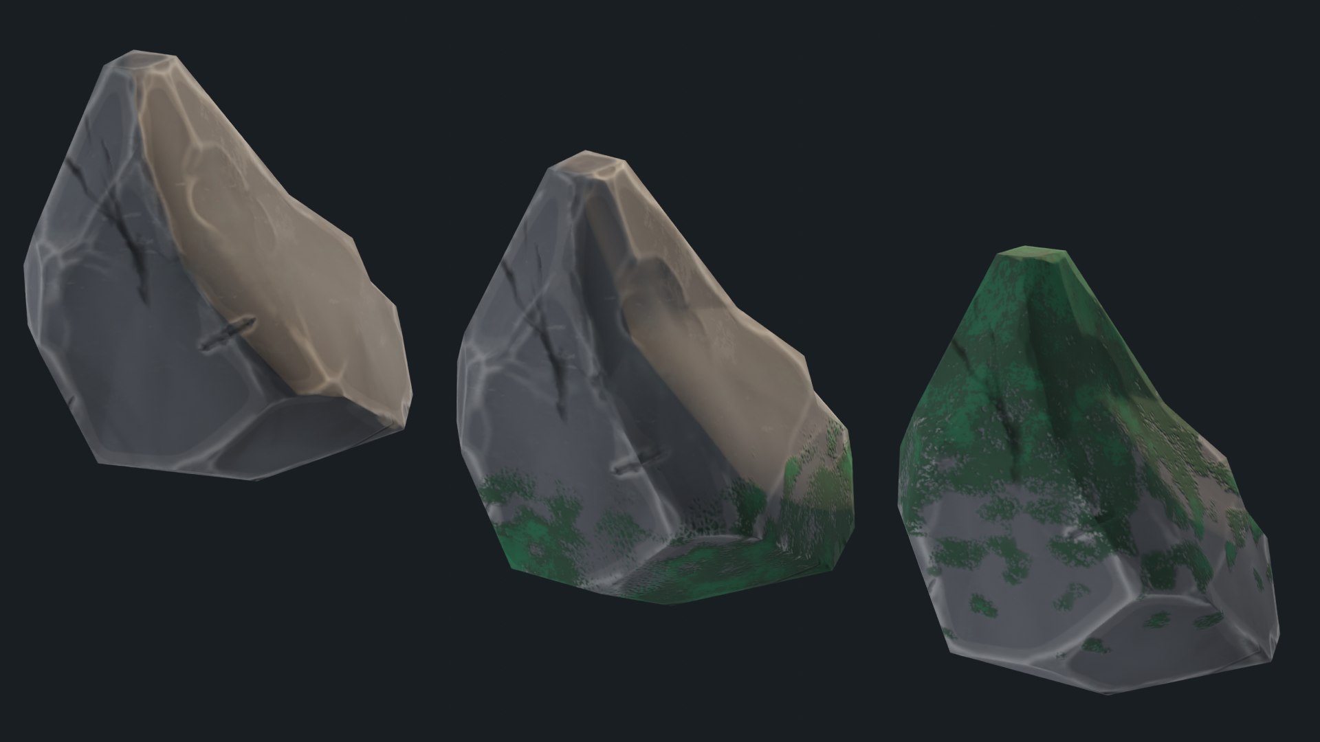 3D Set Of 10 Stylized Rocks - TurboSquid 1984752
