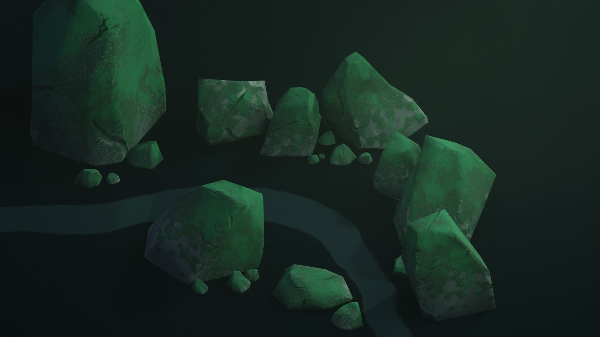 3D Set Of 10 Stylized Rocks - TurboSquid 1984752
