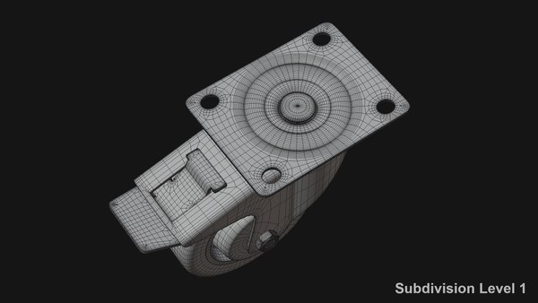 Caster wheel brake 3D model - TurboSquid 1476641
