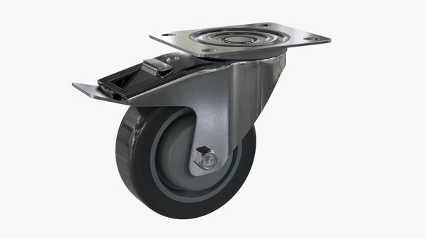 modelo 3d Rueda giratoria de placa con freno - TurboSquid 1476641