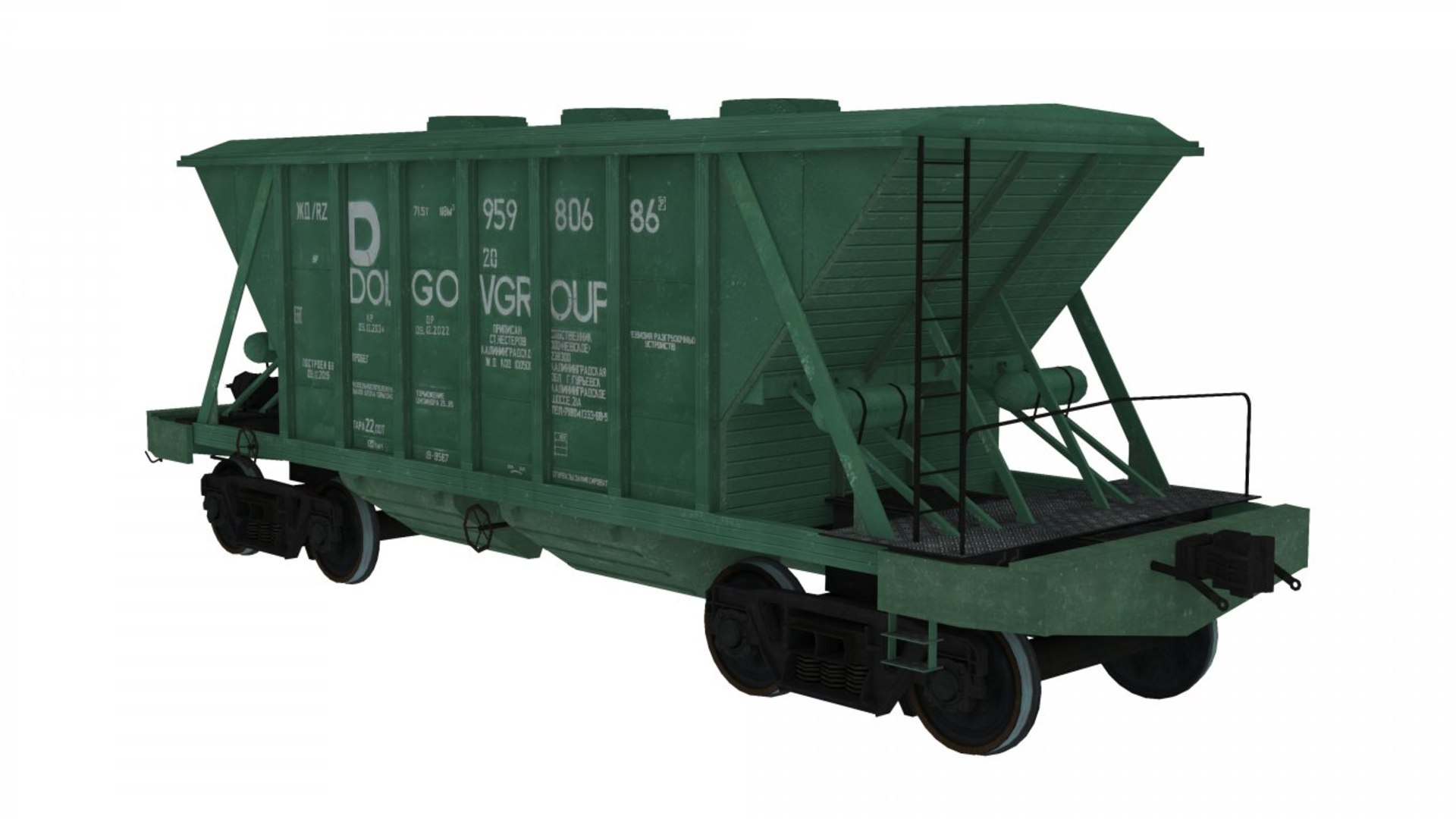 LOw-poly railway hopper car 3D - TurboSquid 2054107