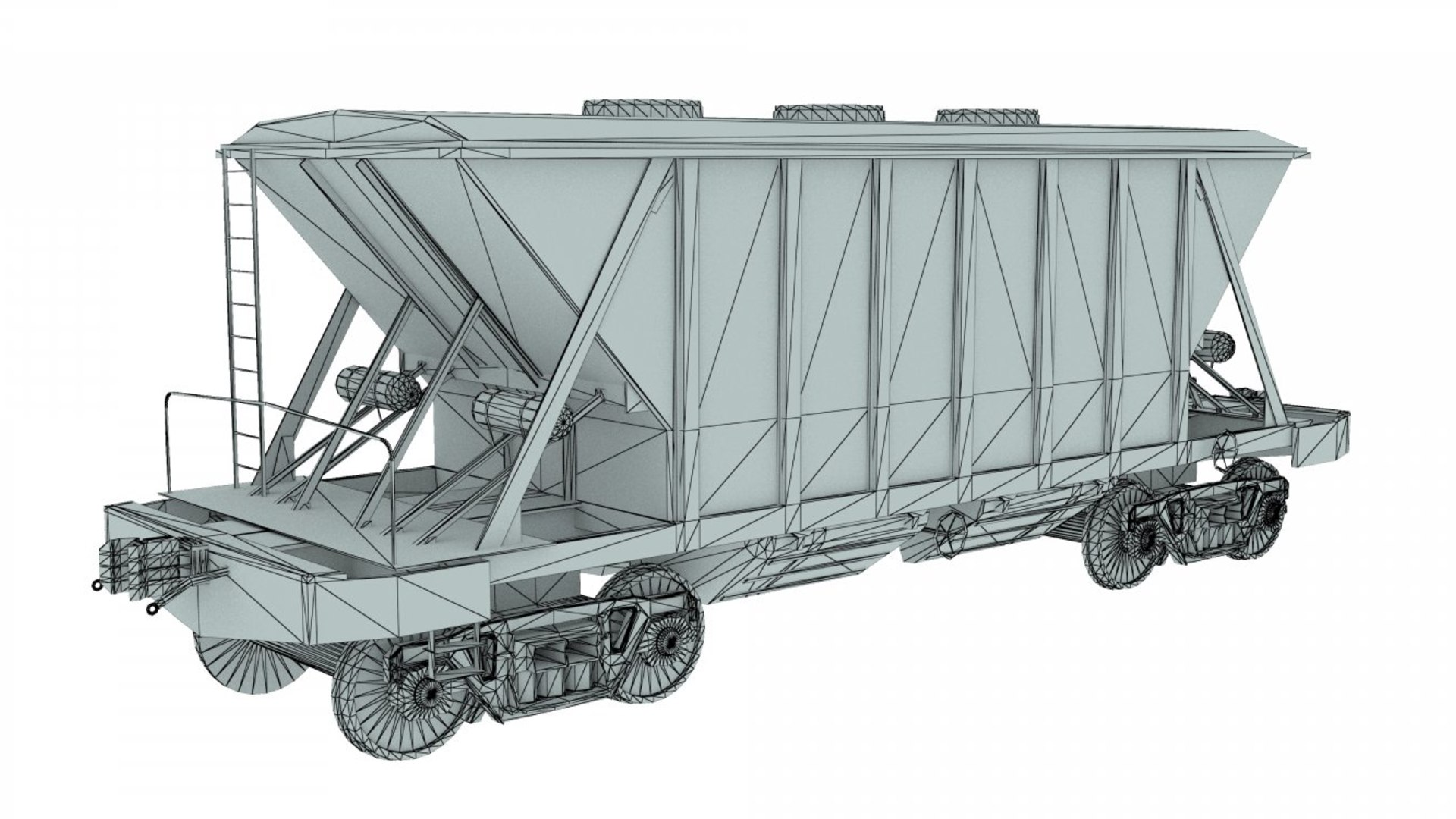 LOw-poly railway hopper car 3D - TurboSquid 2054107
