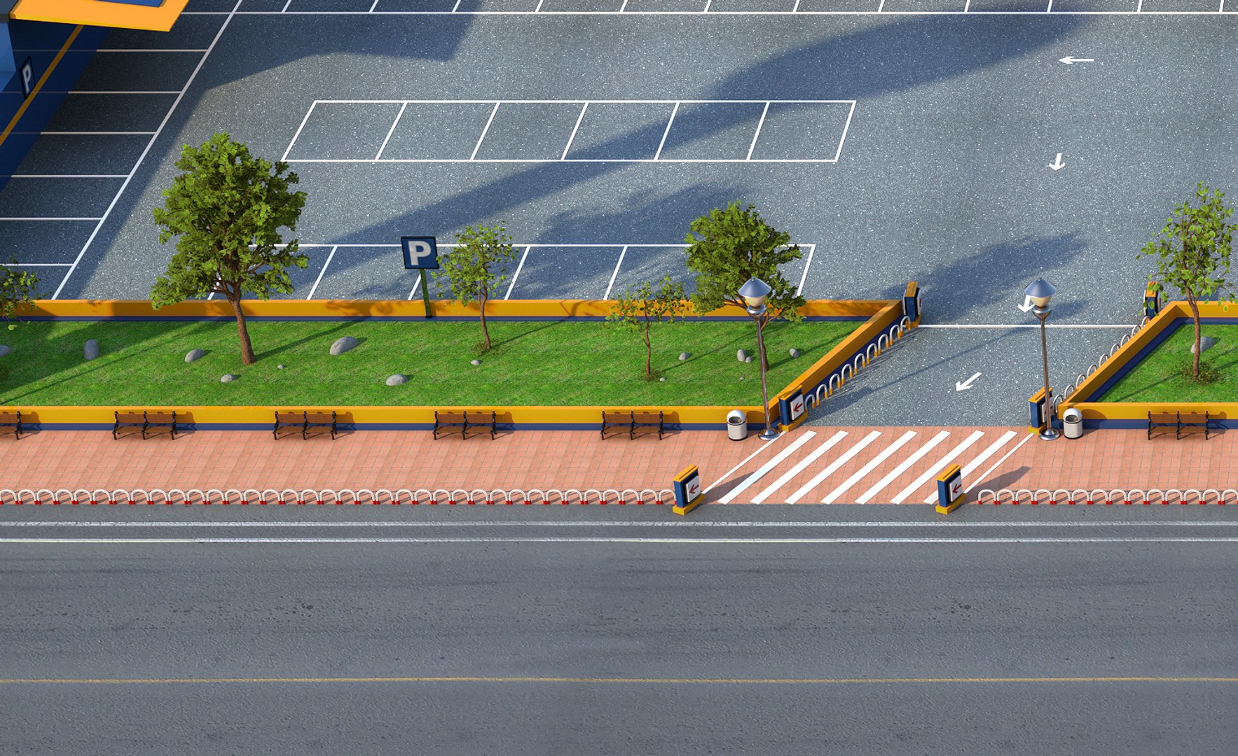 3D parking exterior model - TurboSquid 1348608
