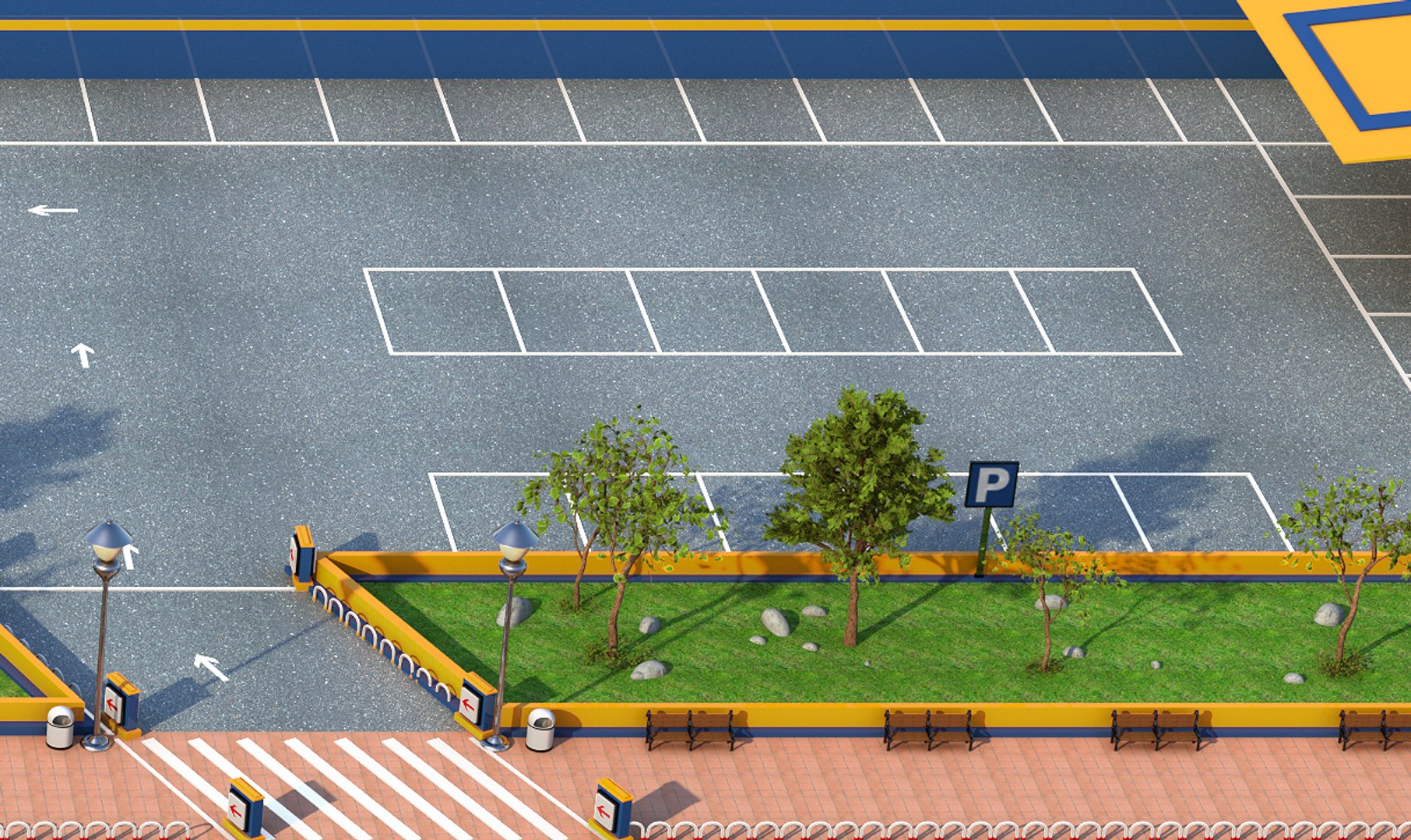 3D parking exterior model - TurboSquid 1348608