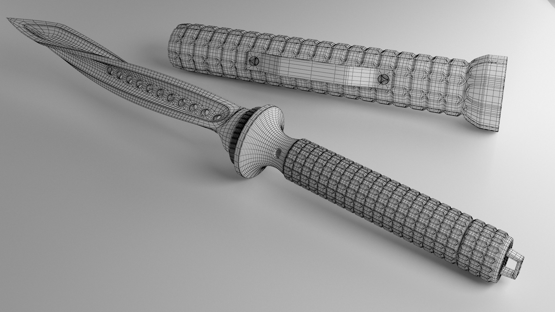 3D Model Microtech Jagdkommando Tri-edge Dagger - TurboSquid 1602642