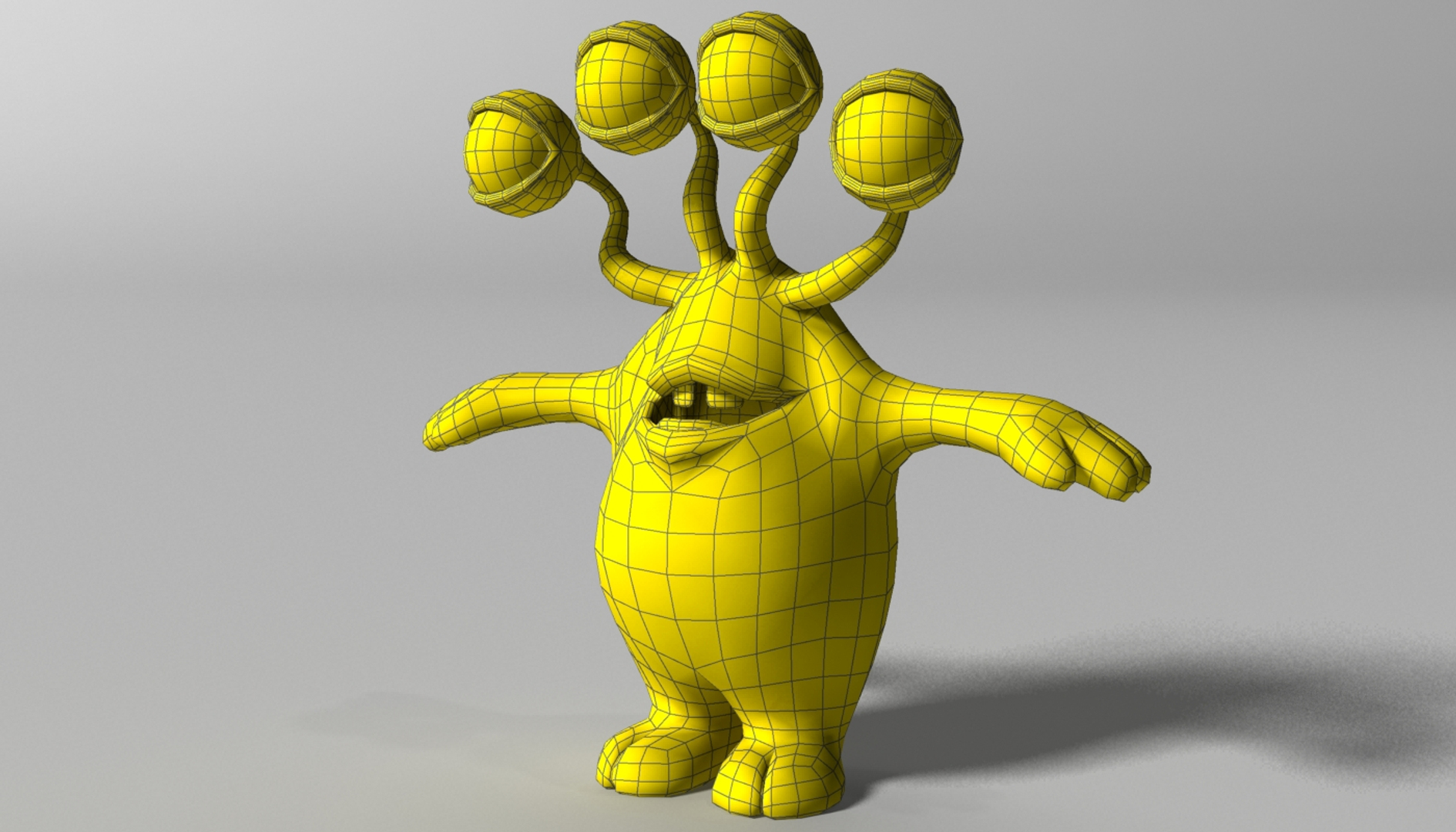 Cute Yellow Monster Rigged 3D - TurboSquid 1478656