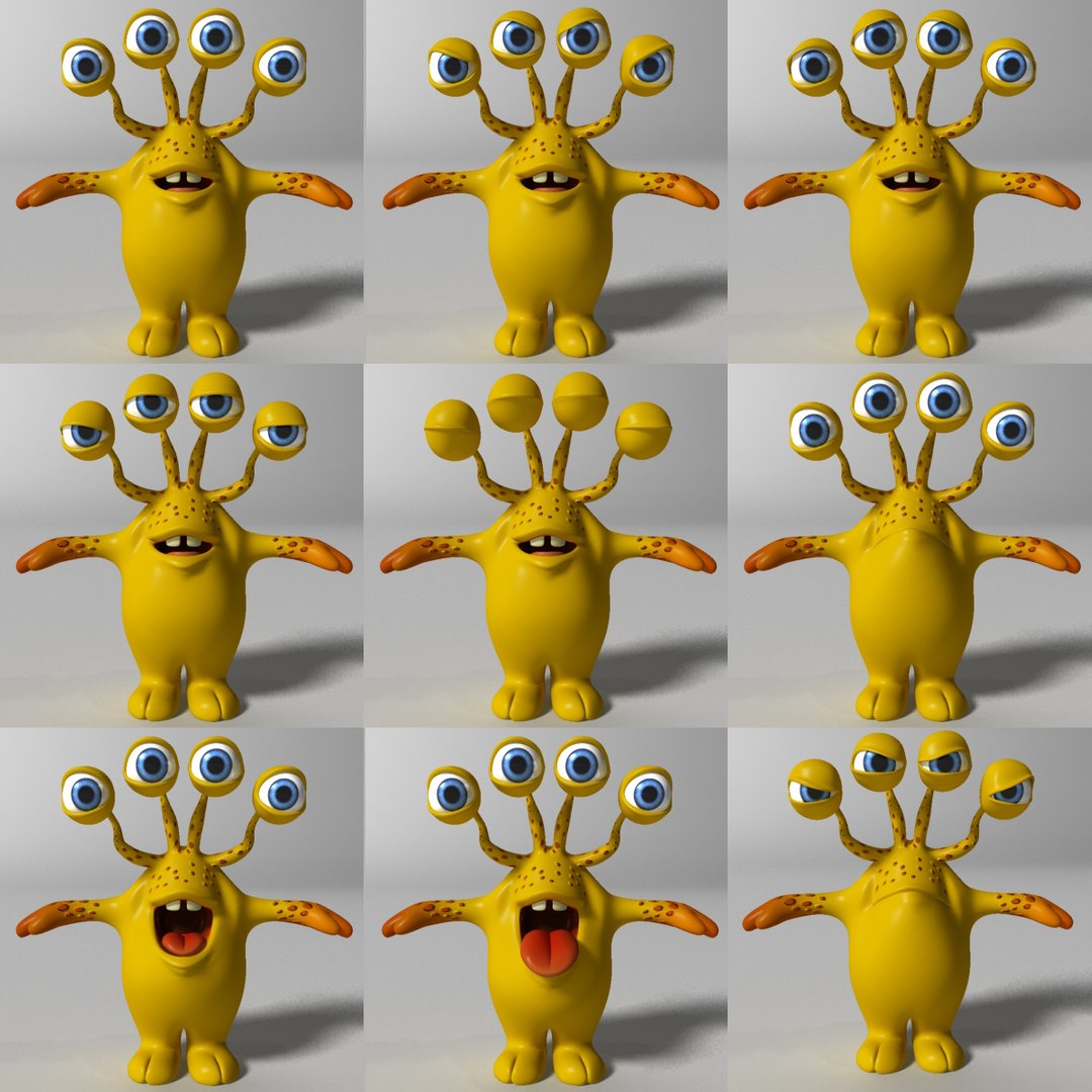 Cute Yellow Monster Rigged 3D - TurboSquid 1478656