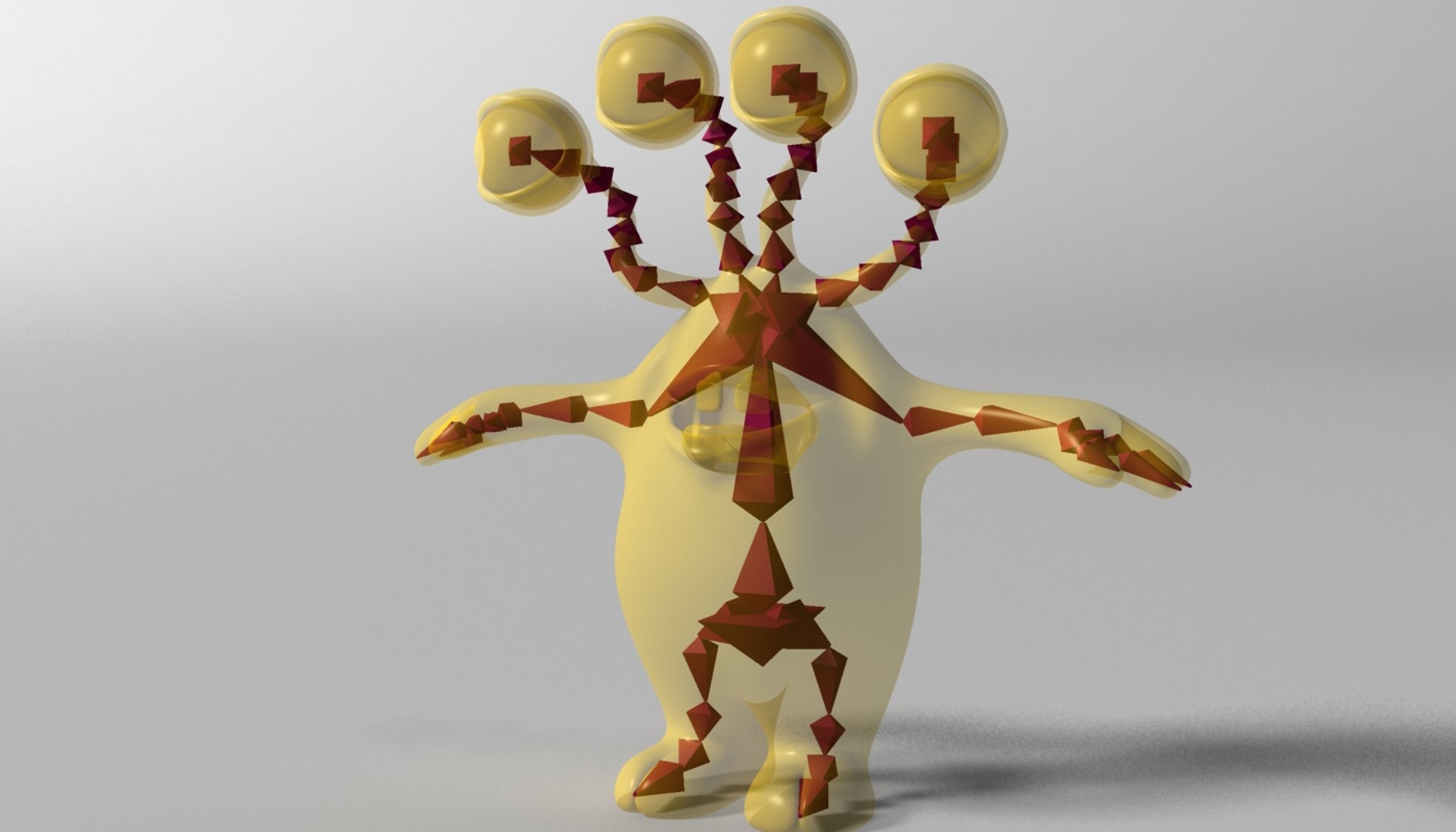 Cute Yellow Monster Rigged 3D - TurboSquid 1478656