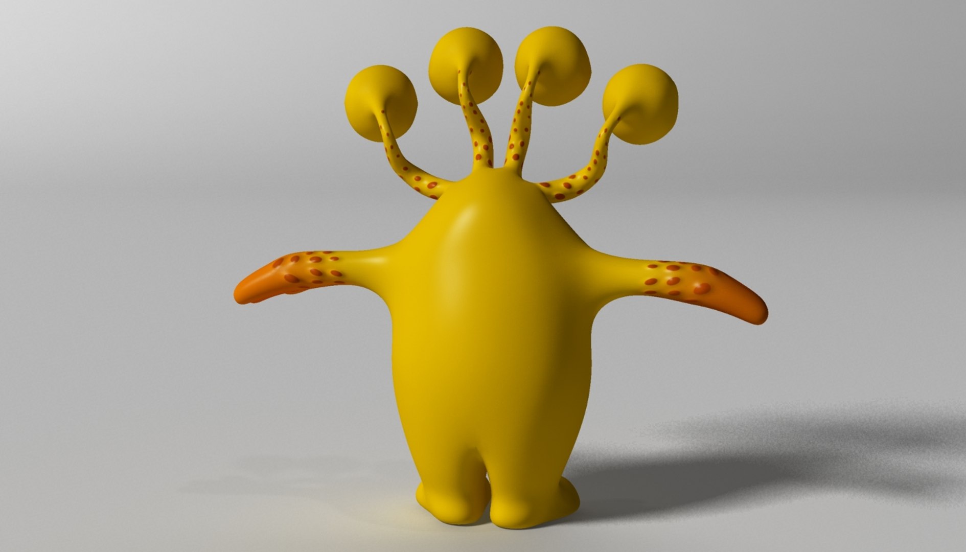 Cute Yellow Monster Rigged 3D - TurboSquid 1478656