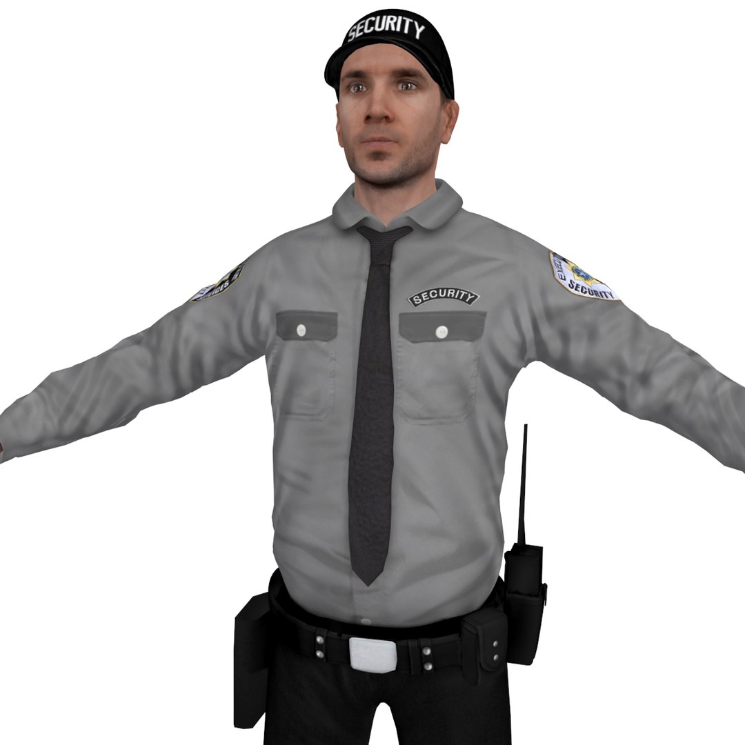 3d rigged security 2 model