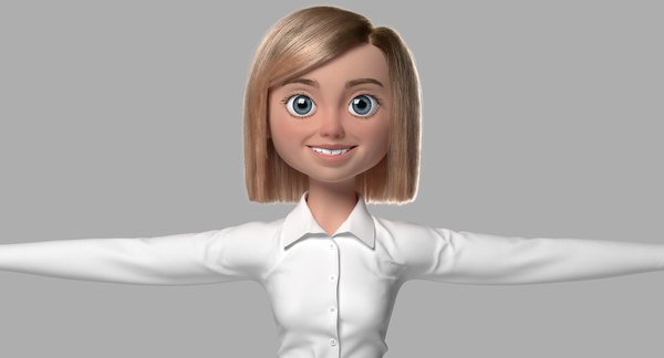angel cartoon woman girl 3d model