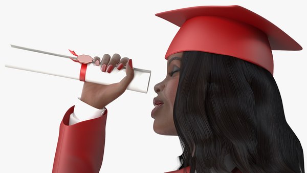 3D dark skin graduation gown - TurboSquid 1669429