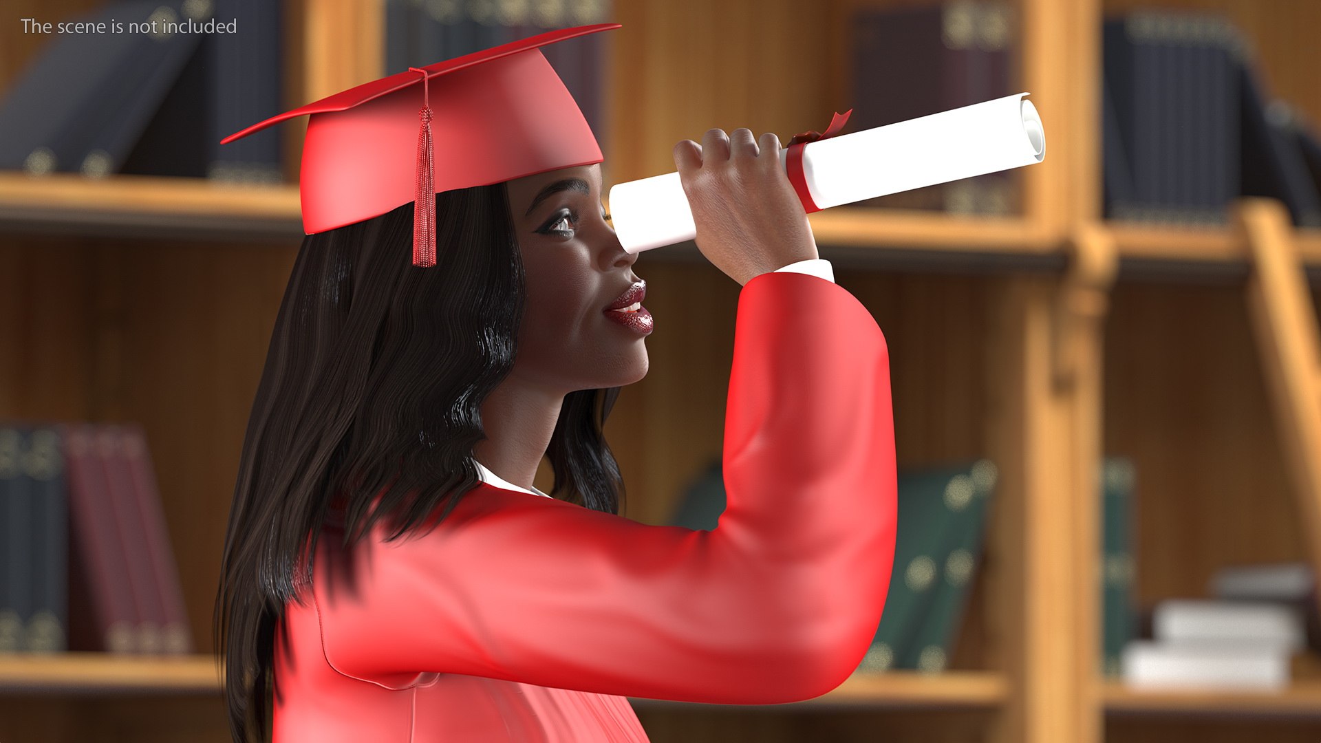 3D Dark Skin Graduation Gown - TurboSquid 1669429