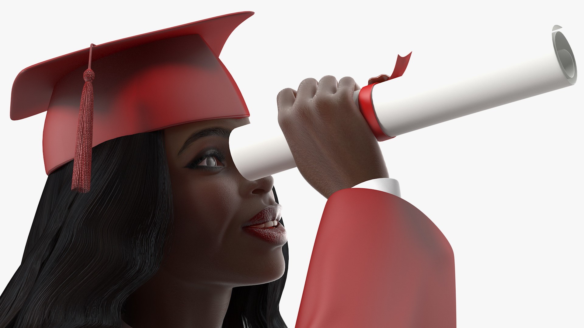 3D dark skin graduation gown - TurboSquid 1669429