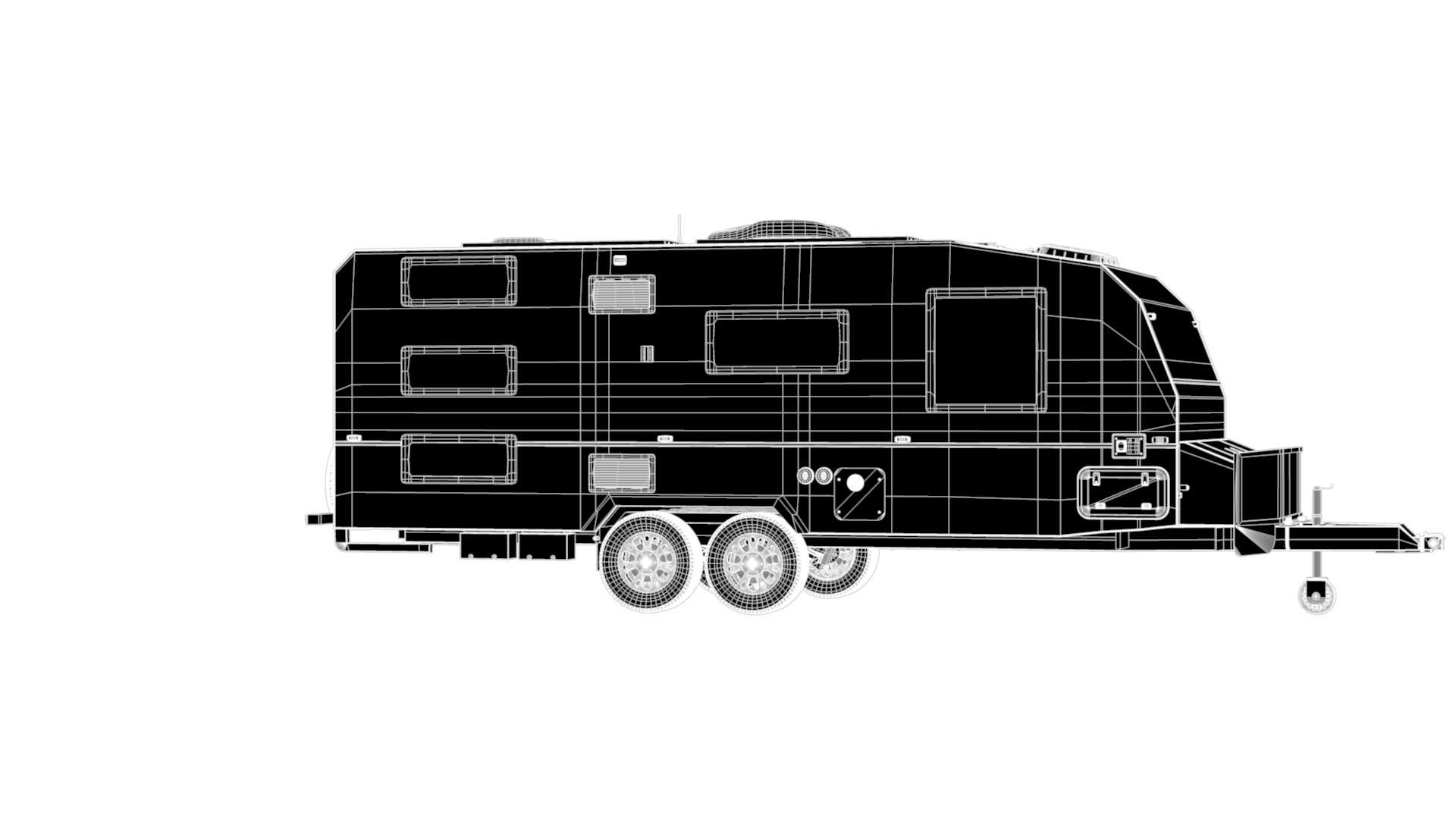 Caravan Camping Trailer Camper RV Campervan 3D Model - TurboSquid 2019952