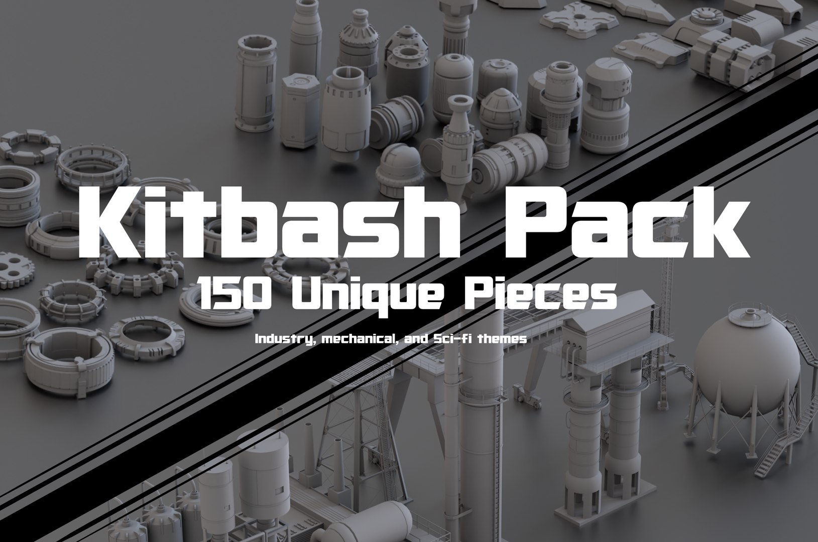 3D Kitbash Pack 150 PIECES - TurboSquid 2141643