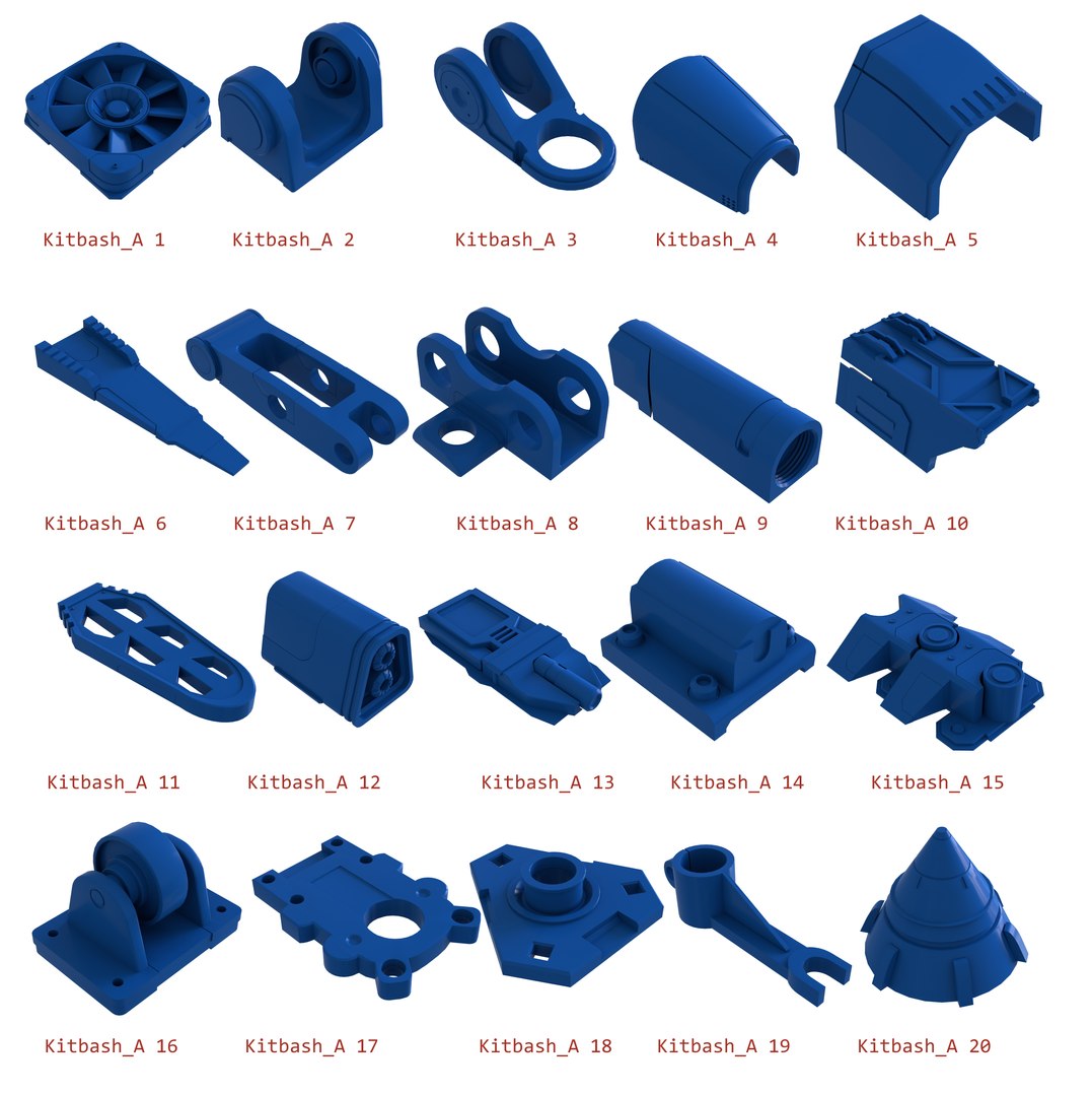 3D Kitbash Pack 150 PIECES - TurboSquid 2141643