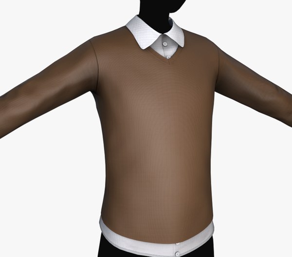 modelo 3d Sweater With a Shirt Style 9 - TurboSquid 1986948