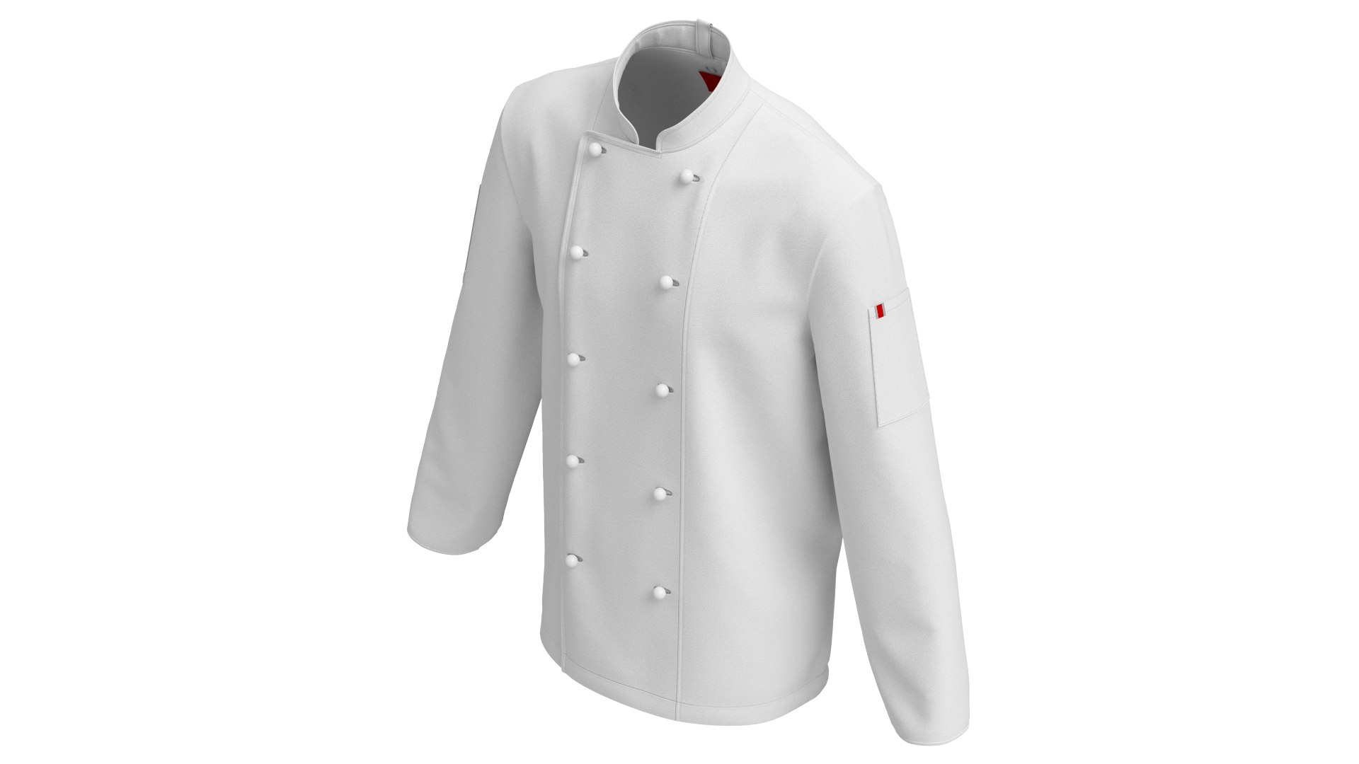 White Chef Jacket 3D Model - TurboSquid 2149443