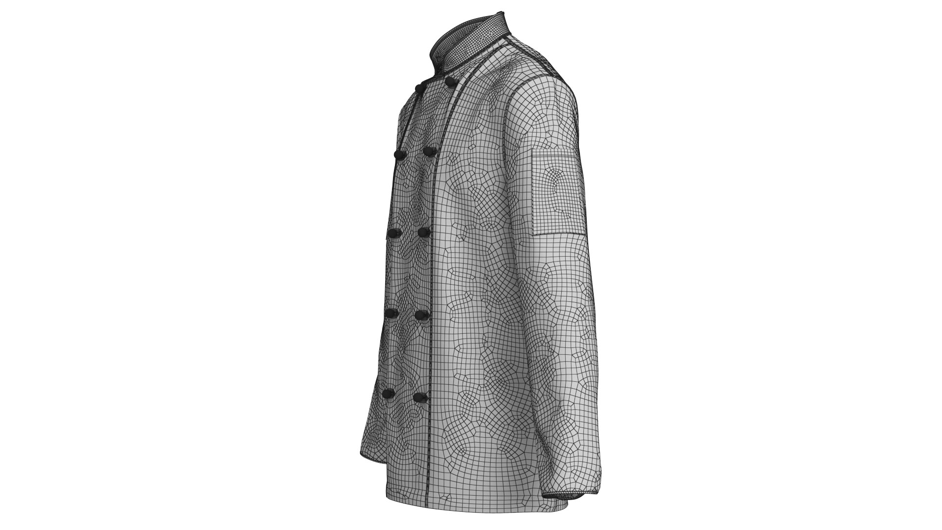 White Chef Jacket 3D Model - TurboSquid 2149443