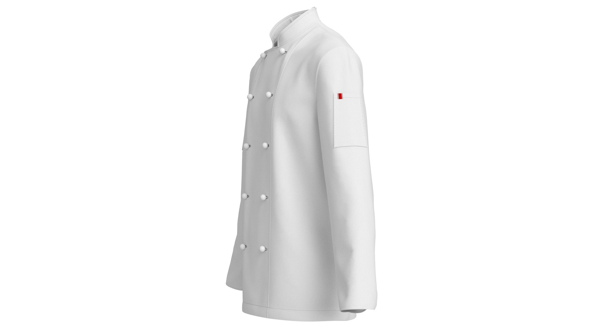 White Chef Jacket 3D Model - TurboSquid 2149443