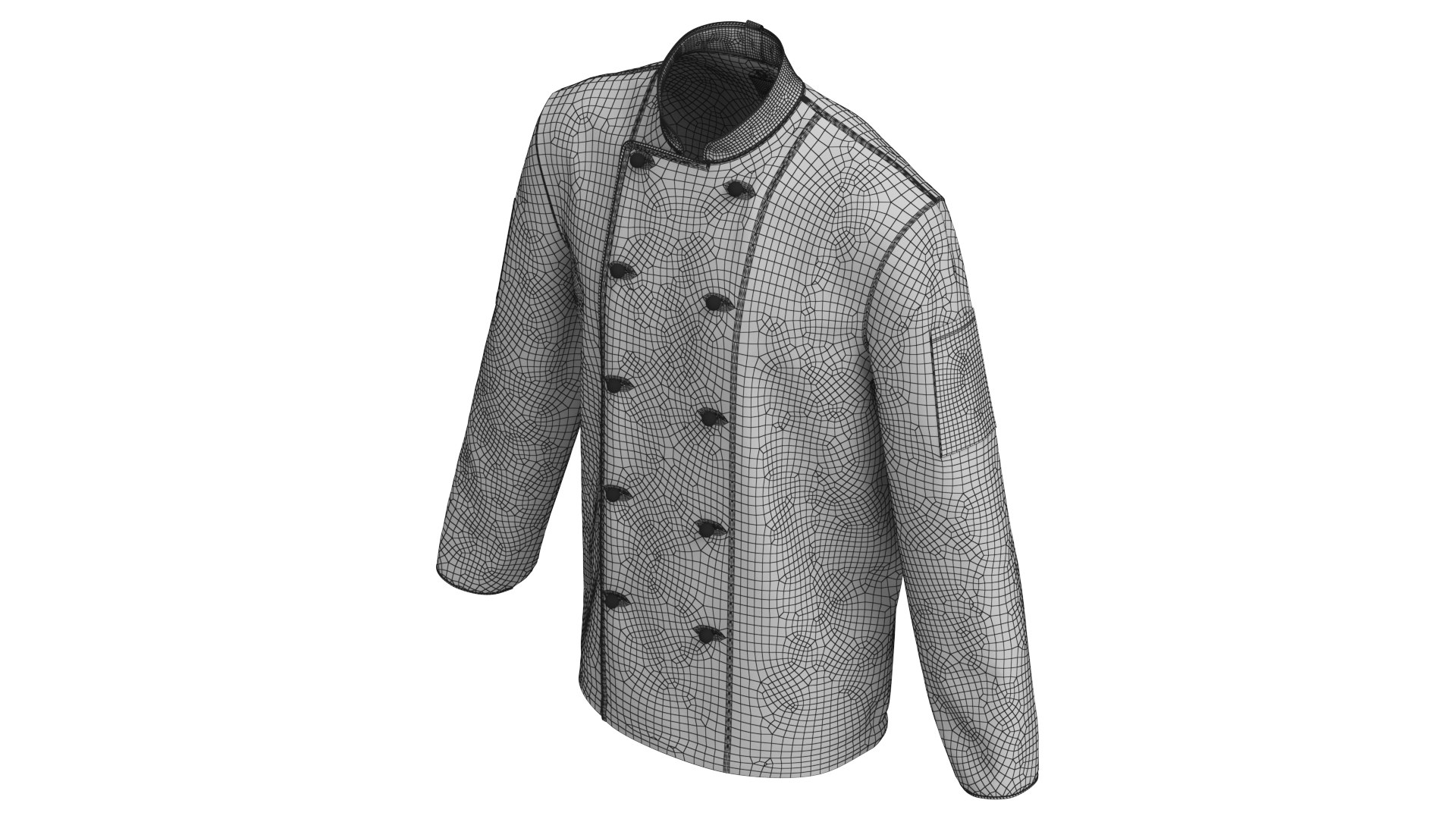 White Chef Jacket 3D Model - TurboSquid 2149443