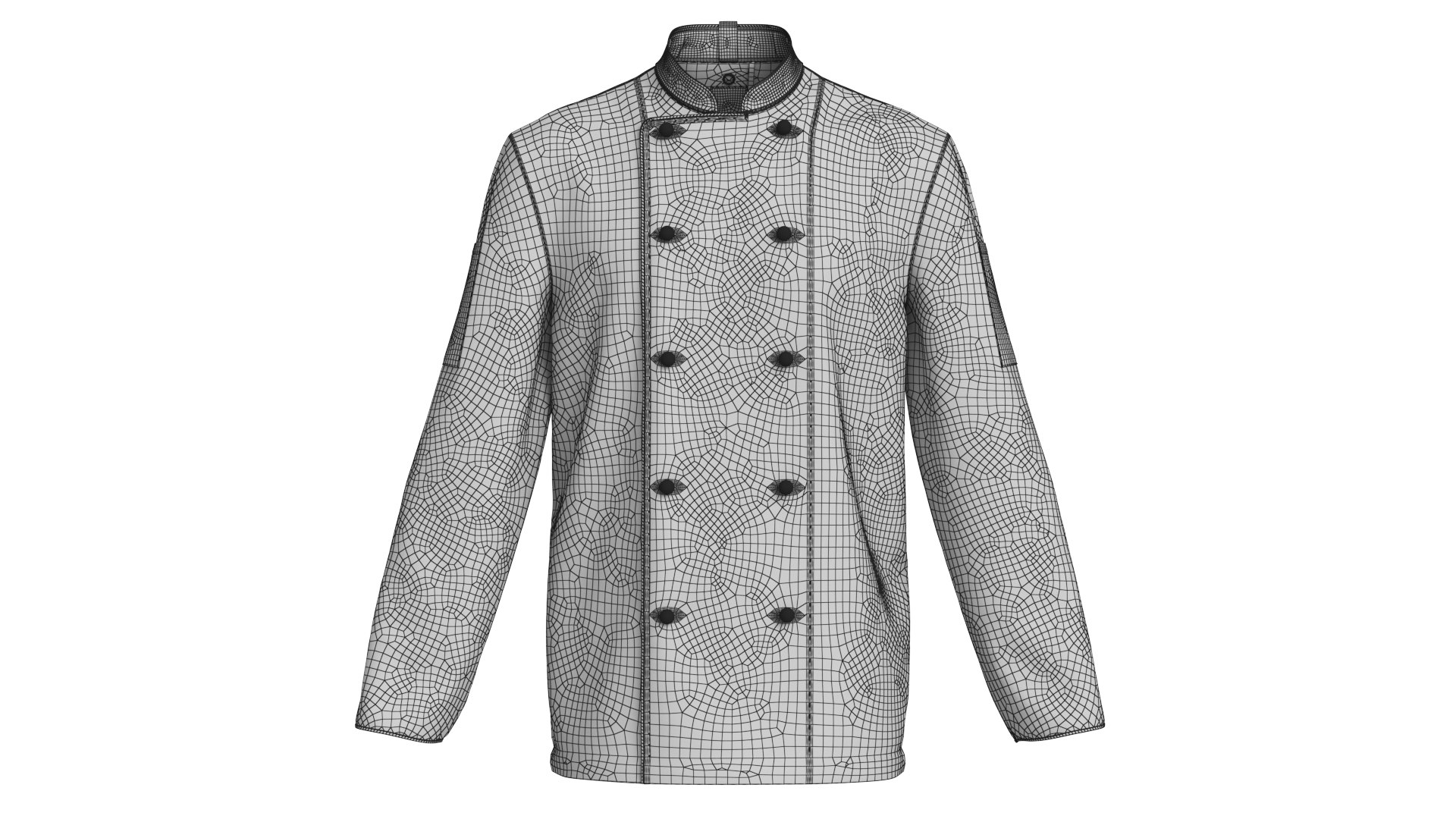 White Chef Jacket 3D Model - TurboSquid 2149443