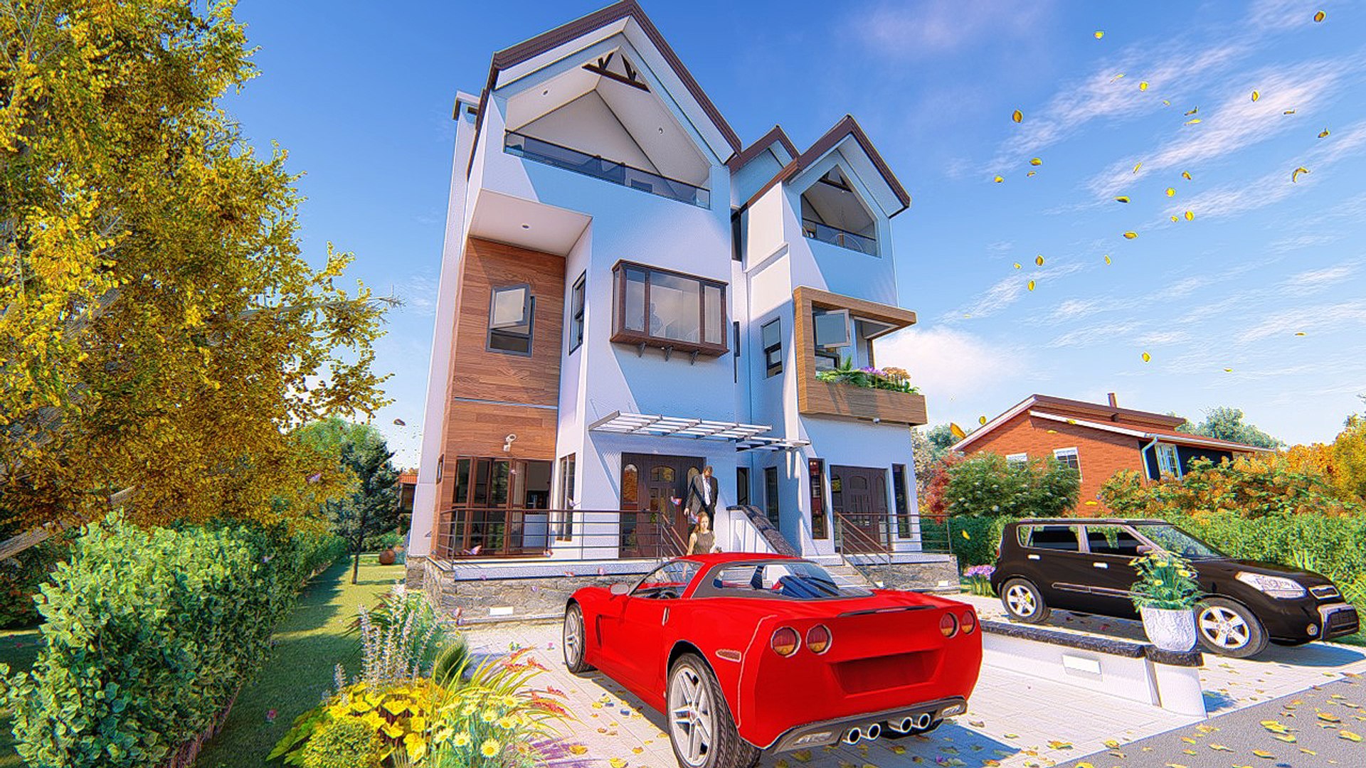 Duplex Building House 3D Model - TurboSquid 1443840