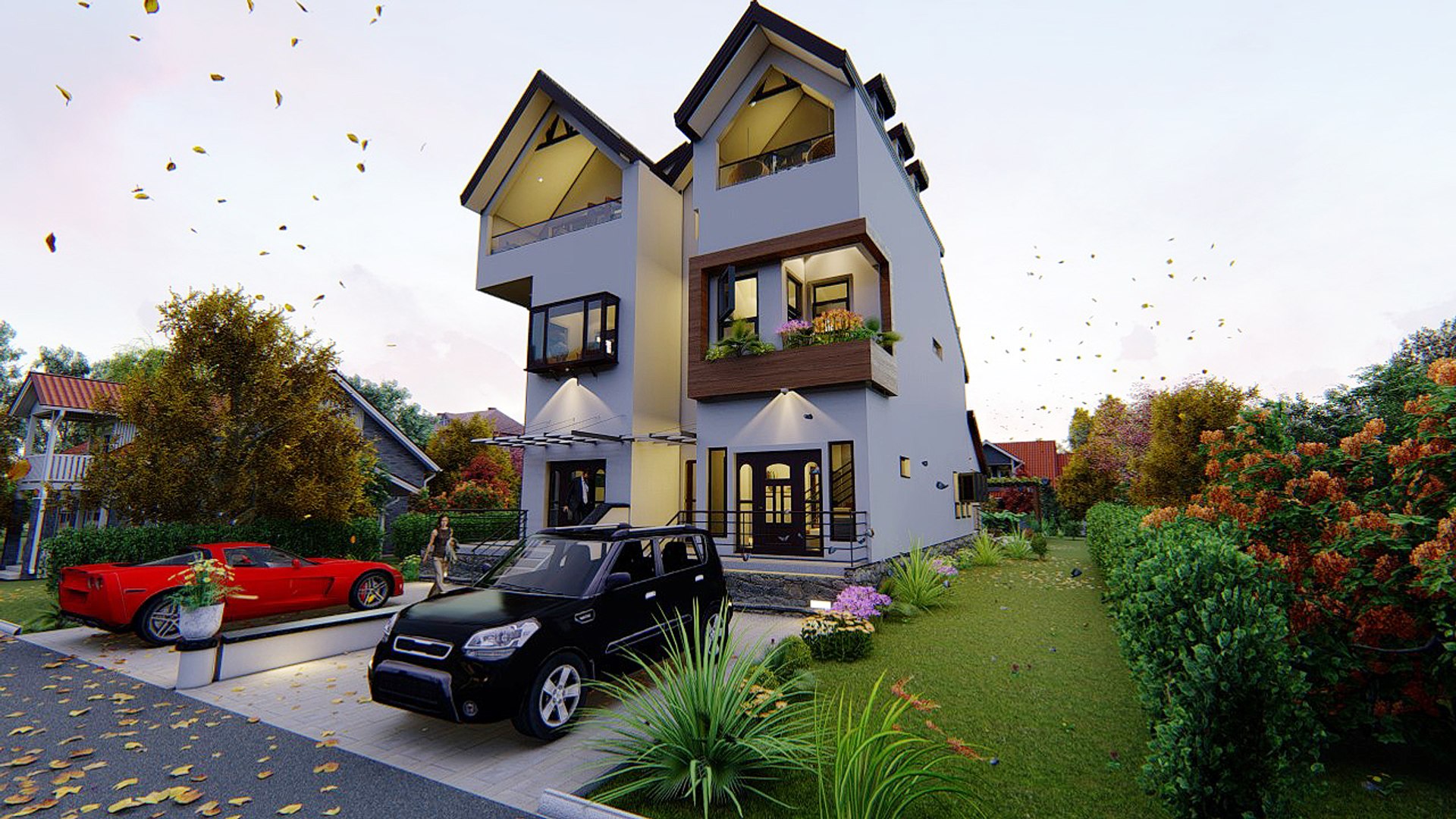 Duplex Building House 3D Model - TurboSquid 1443840