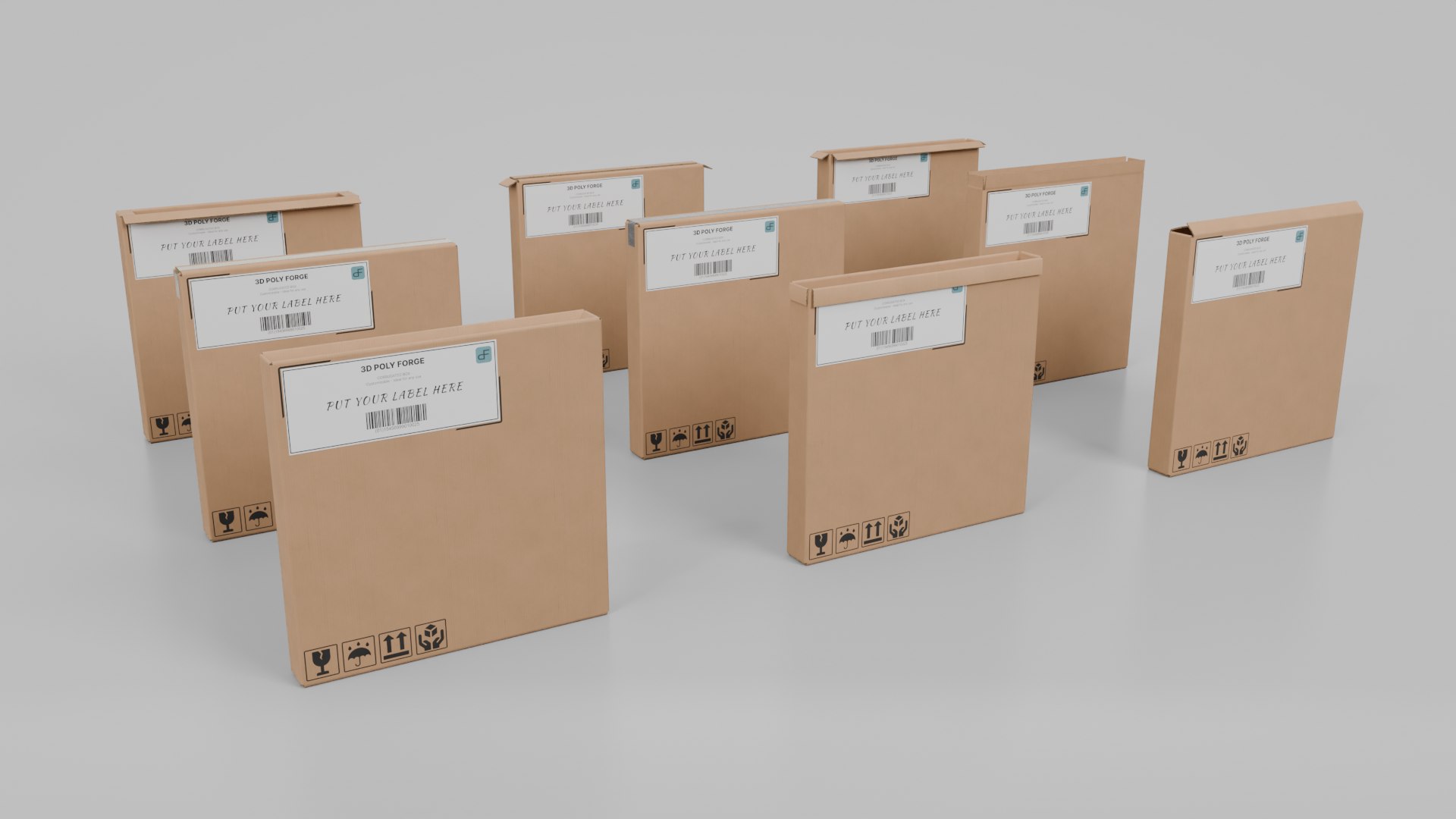 Cardboard Box R-044 - Rigged And Customizable 3D Model - TurboSquid 2415645