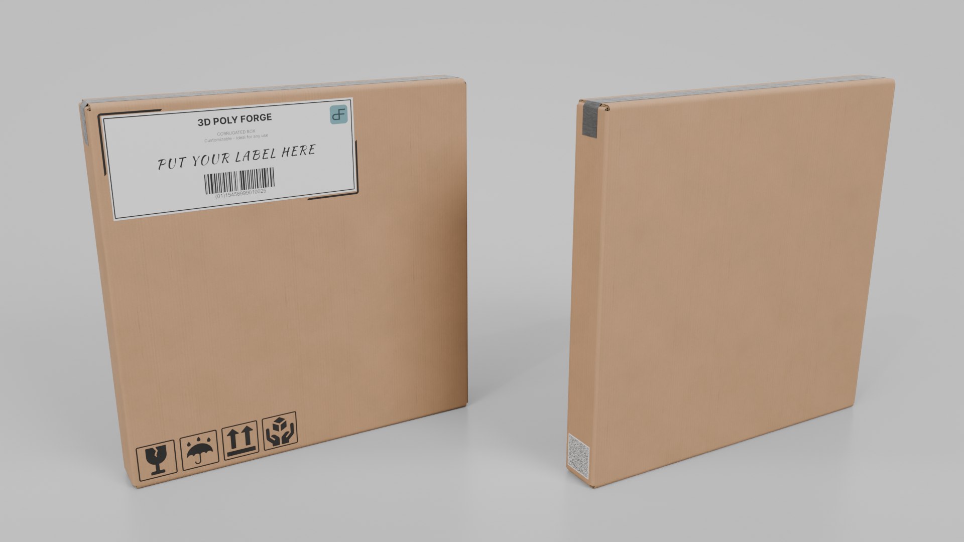 Cardboard Box R-044 - Rigged And Customizable 3D Model - TurboSquid 2415645