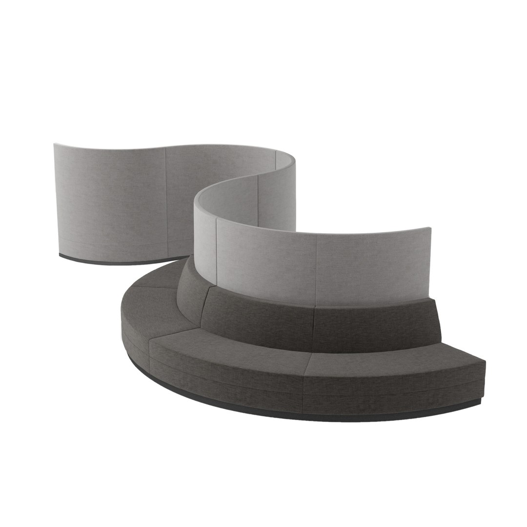 Office Curved Modular Sofa System Model - TurboSquid 1812484