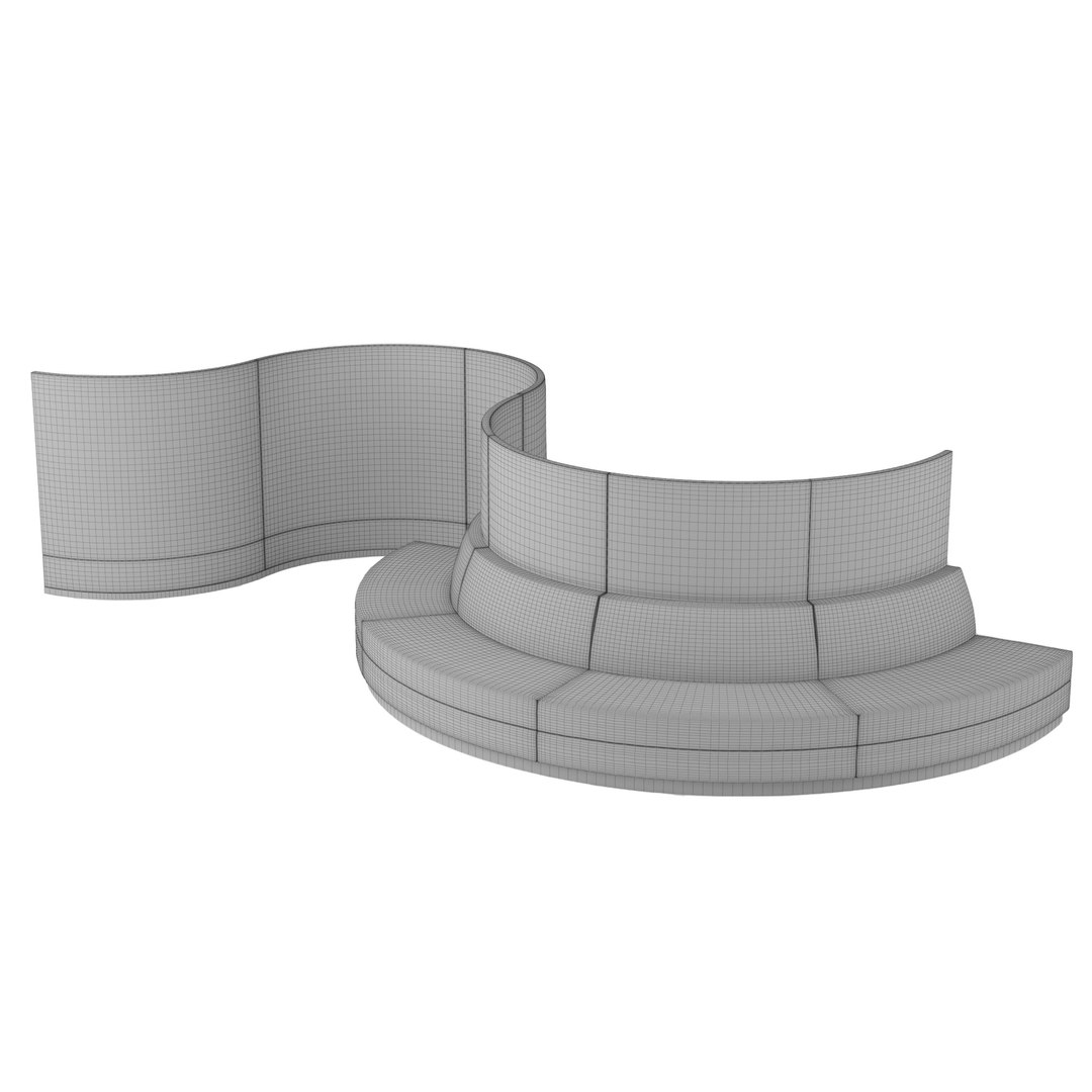 Office Curved Modular Sofa System Model - TurboSquid 1812484