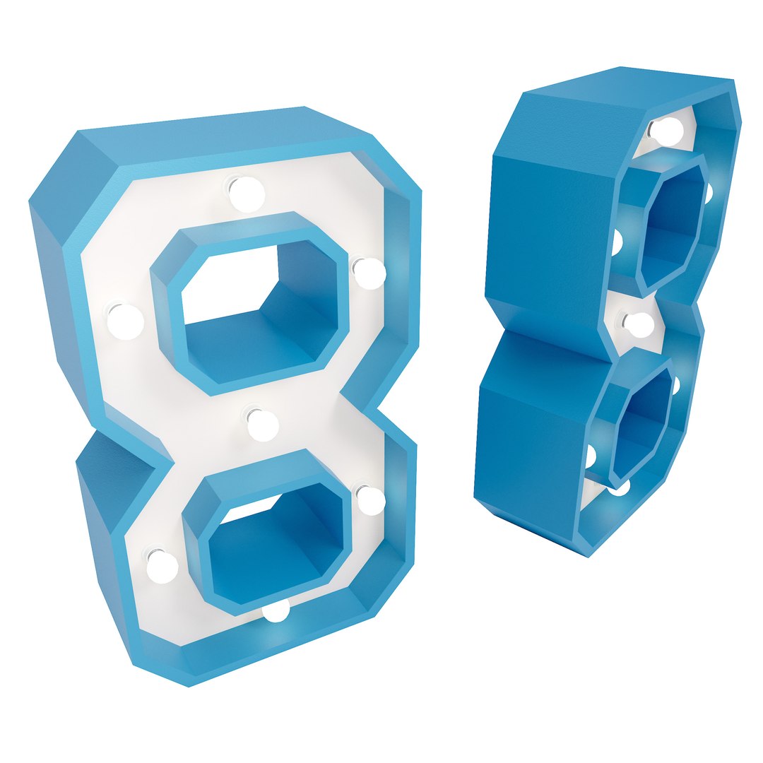3D model Marquee number eight led glow sign 3dmodel - TurboSquid 1973254
