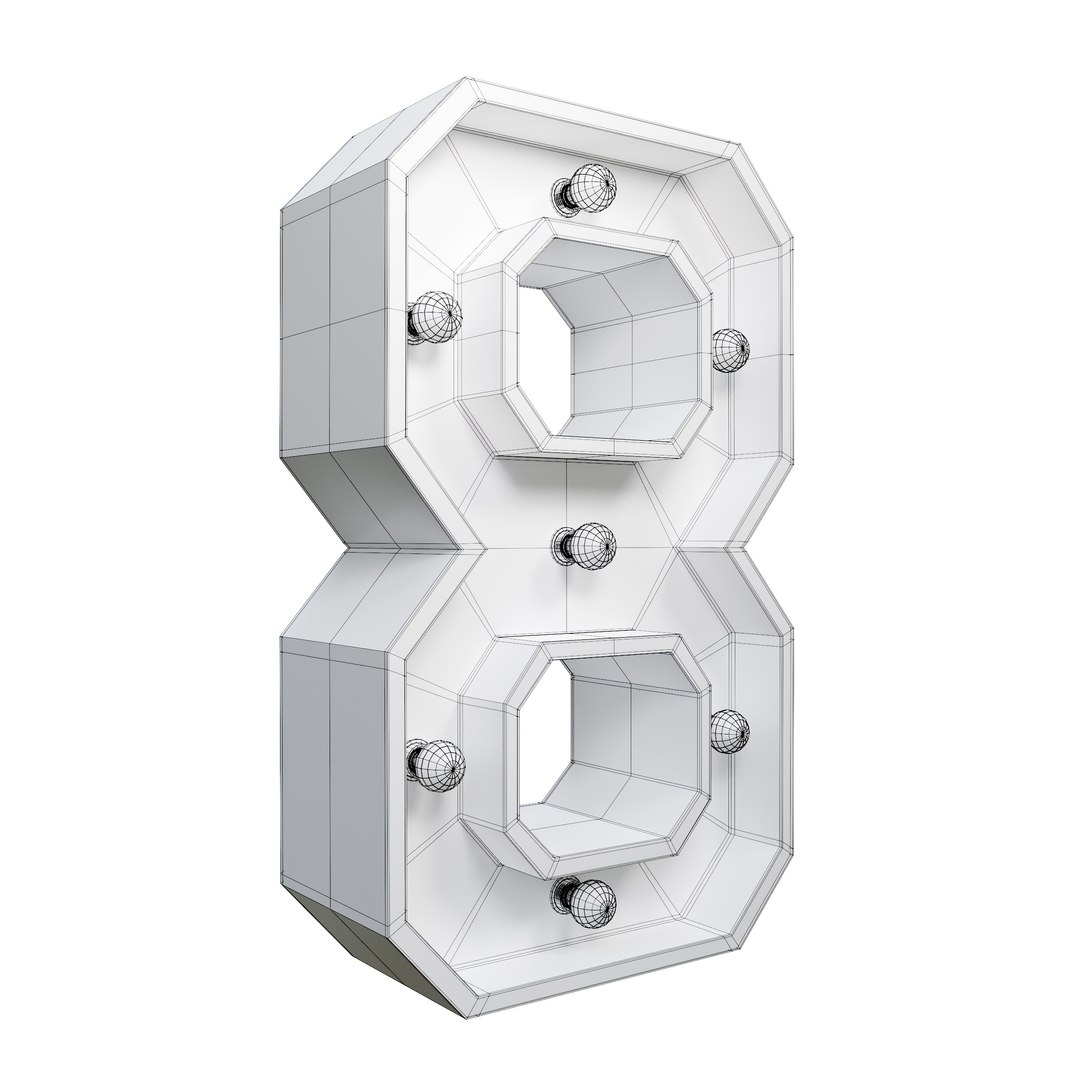 3D model Marquee number eight led glow sign 3dmodel - TurboSquid 1973254