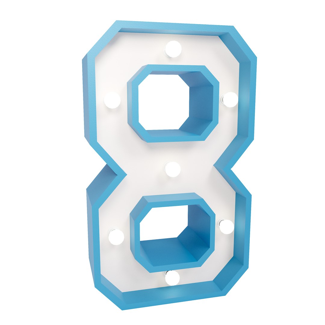 3D model Marquee number eight led glow sign 3dmodel - TurboSquid 1973254