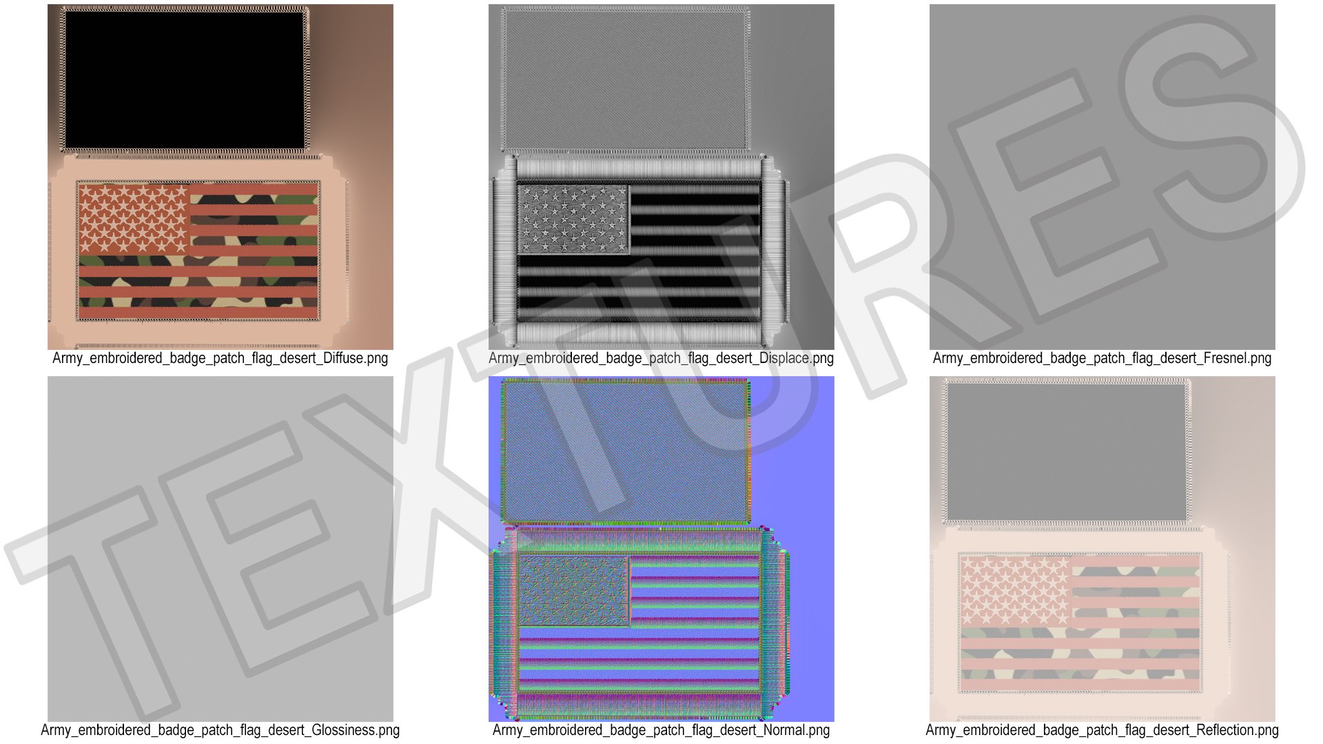 3D USA Desert Flag Patch - TurboSquid 2202050