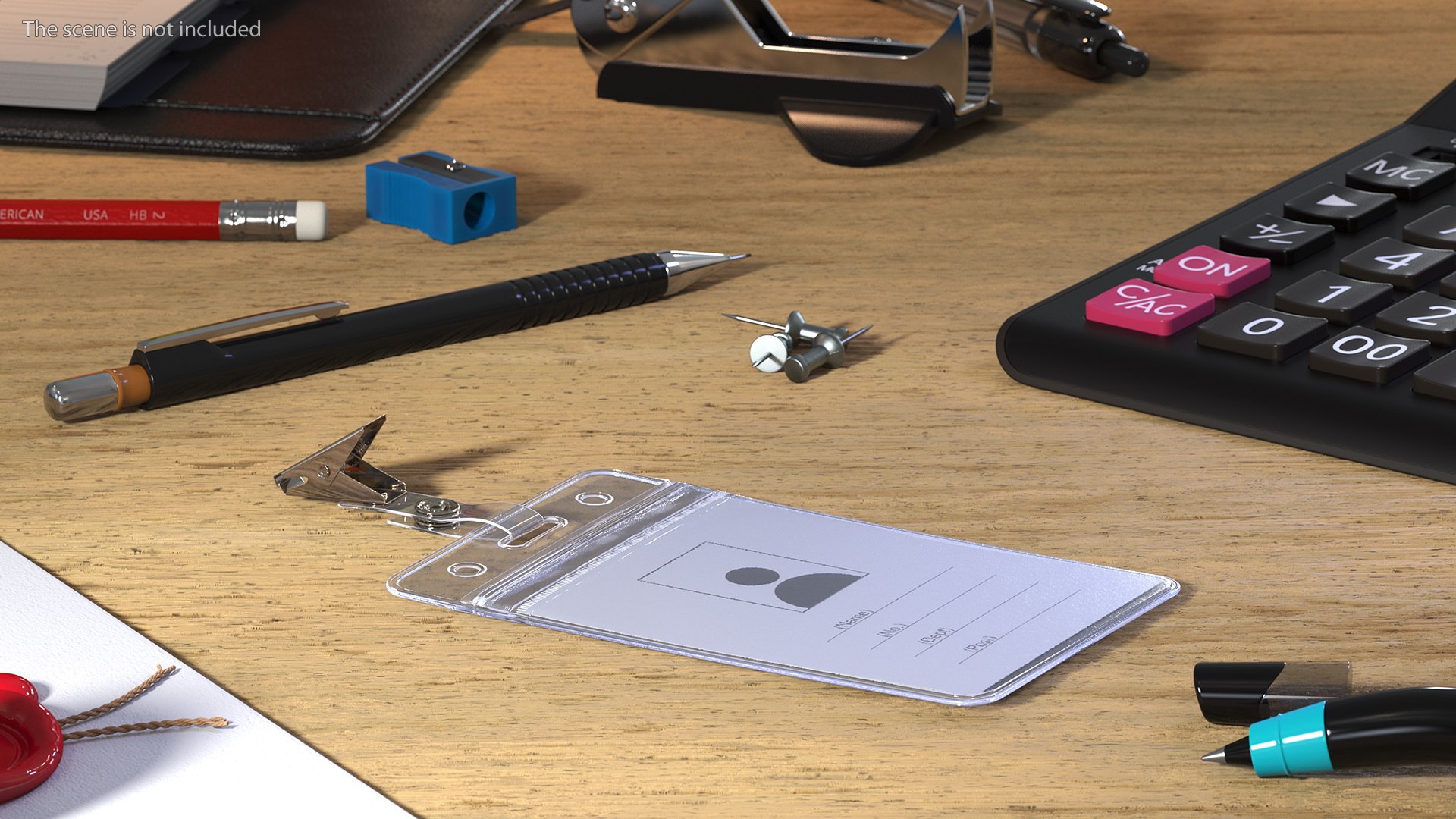 3D Vertical ID Badge Holder With Clip - TurboSquid 1785451