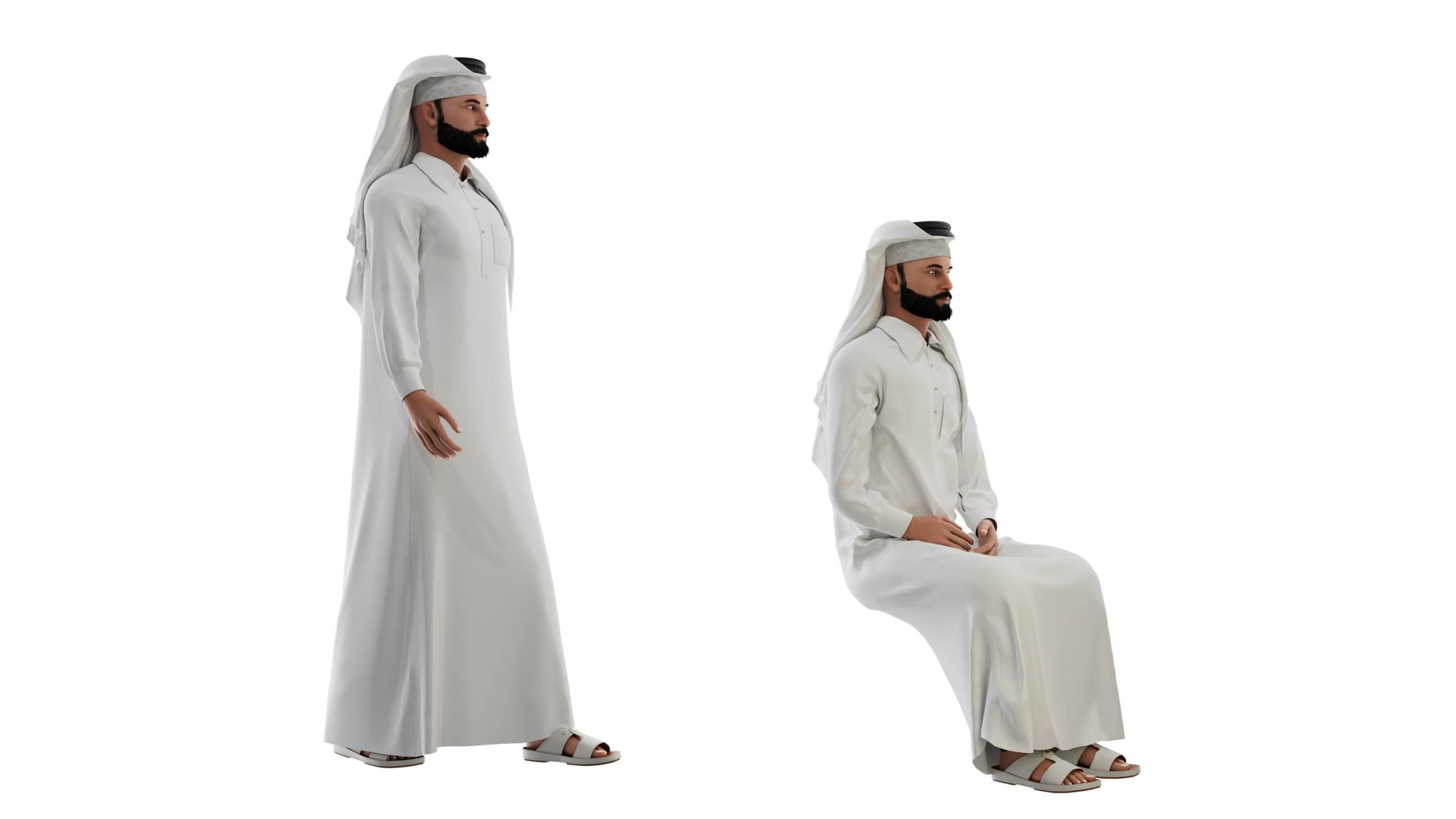3D Qatari Arab Man - TurboSquid 2138891