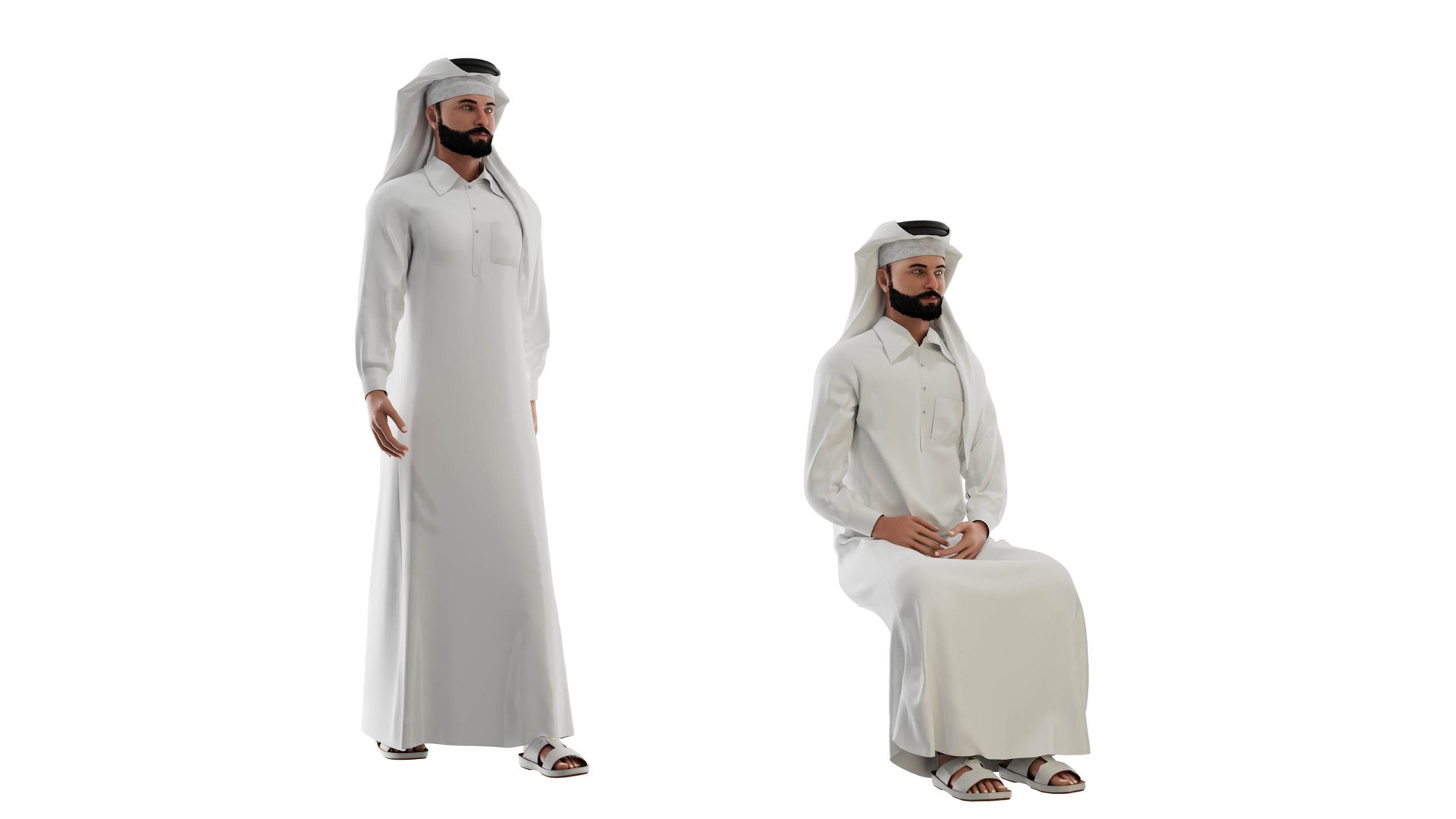3D Qatari Arab Man - TurboSquid 2138891