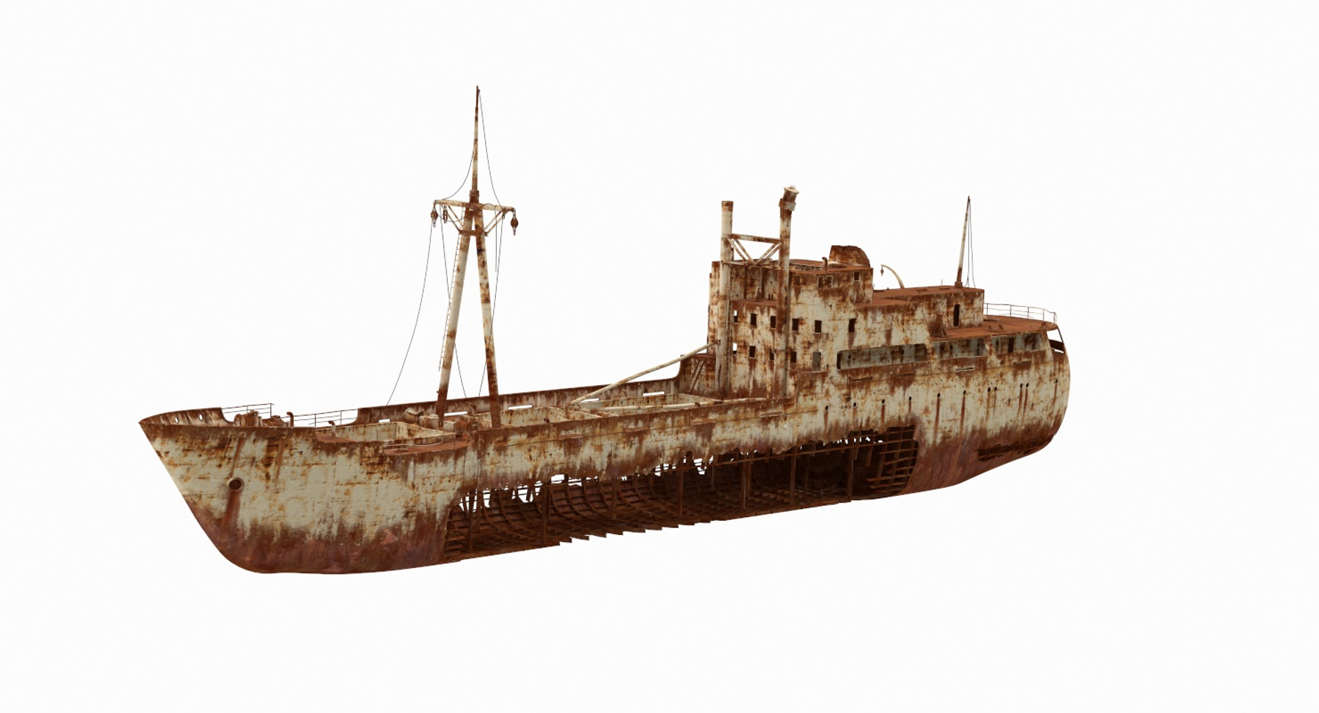 3D Model Old Rusty Vessels Collection - TurboSquid 2138217