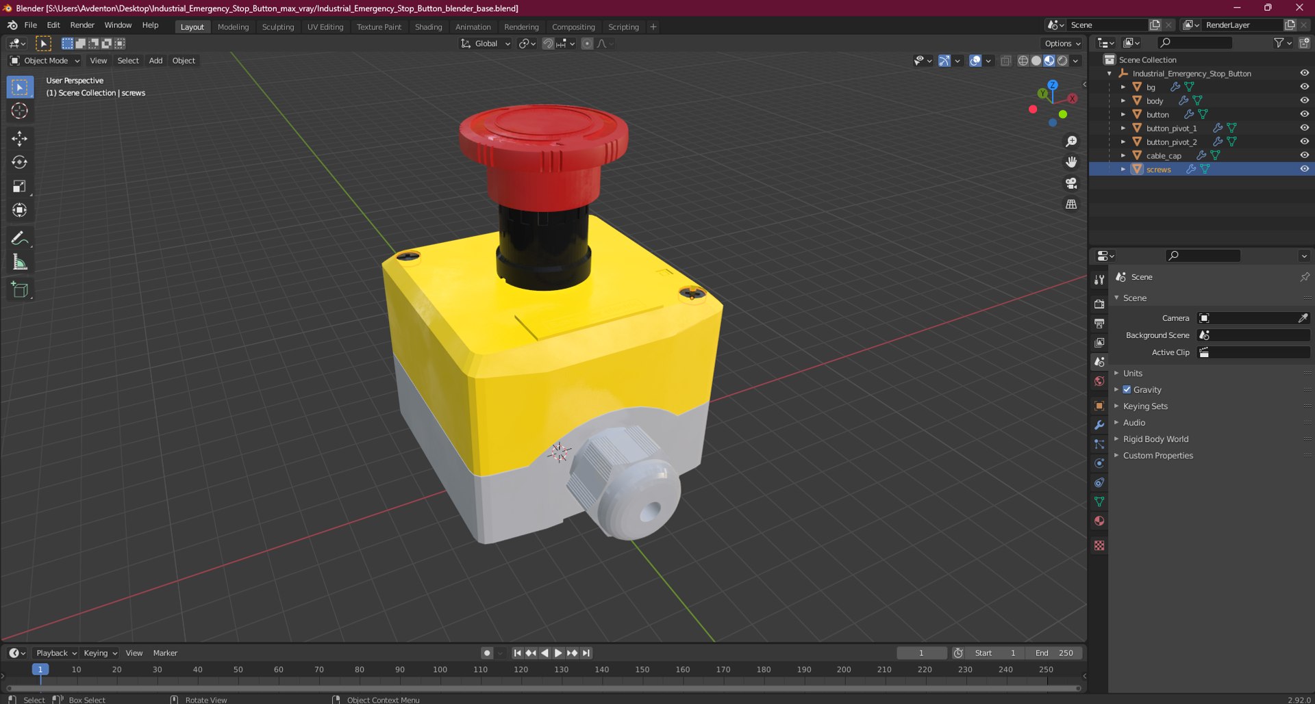 Industrial Emergency Stop Button 3D Model - TurboSquid 2244483