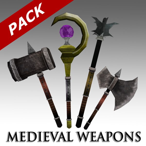 3d medieval weapons pack