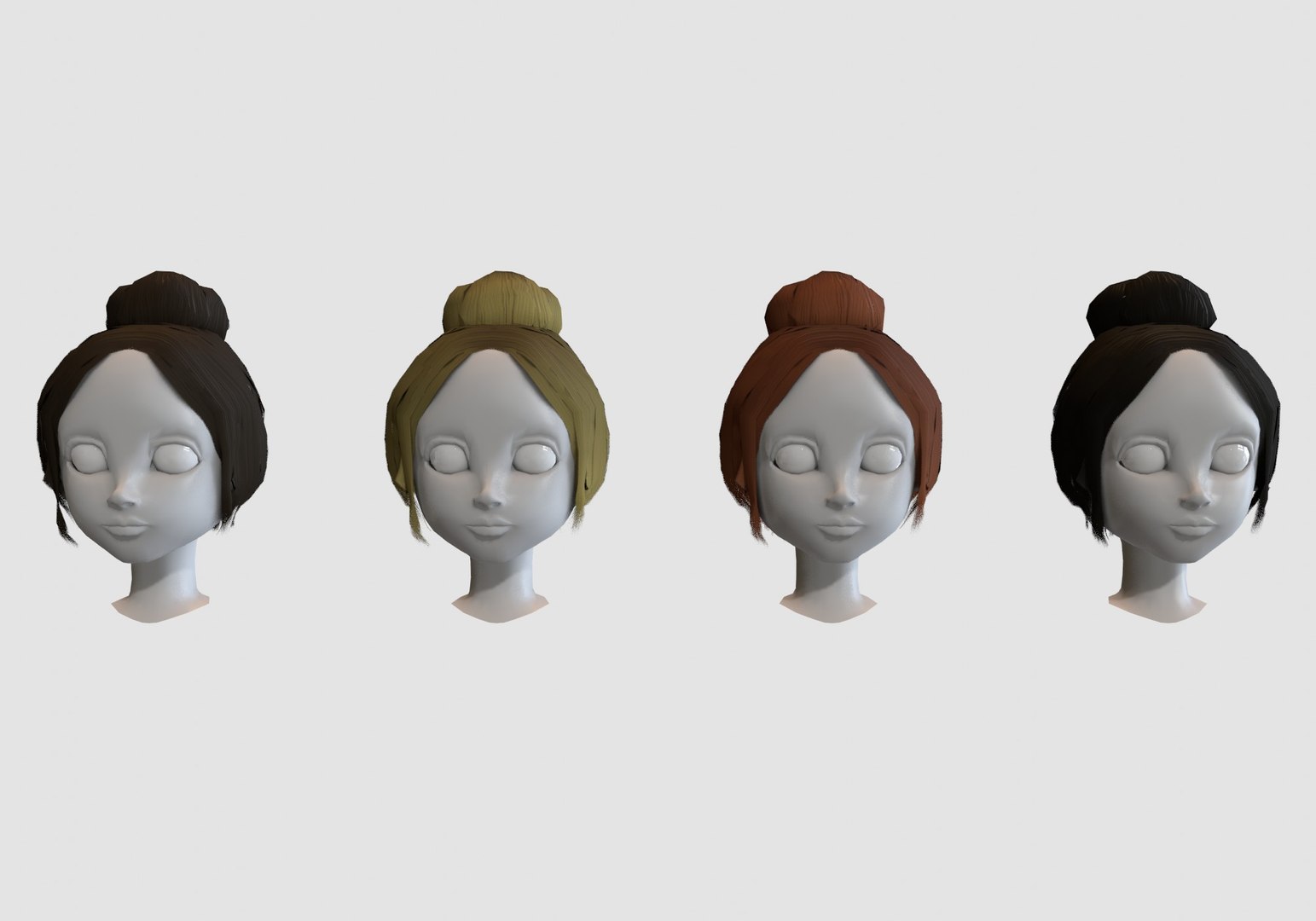 3D Hairstyle In 4 Colors - TurboSquid 1899610