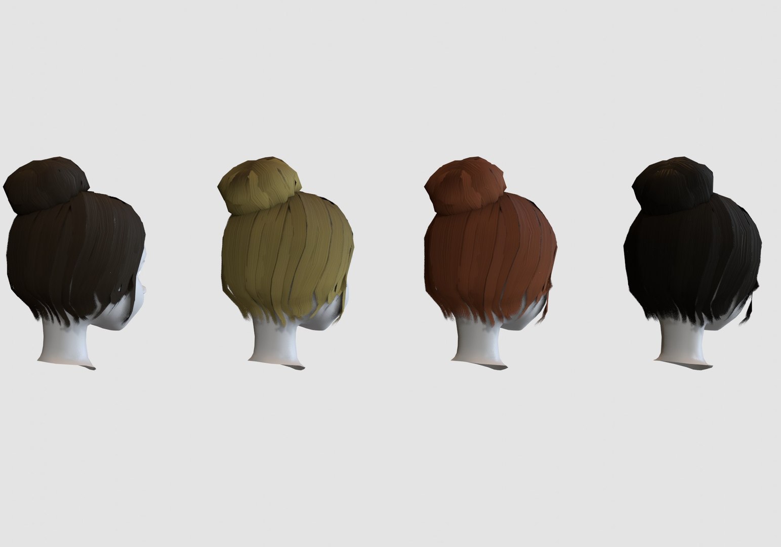 3D Hairstyle In 4 Colors - TurboSquid 1899610