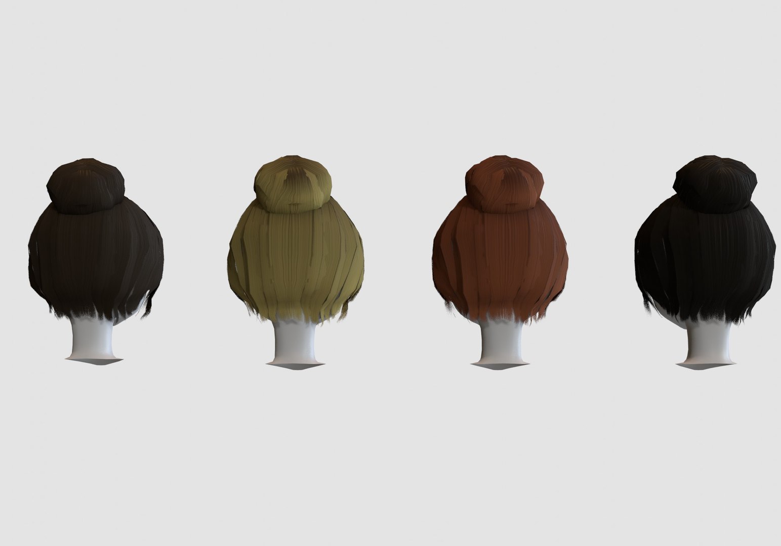 3D Hairstyle In 4 Colors - TurboSquid 1899610