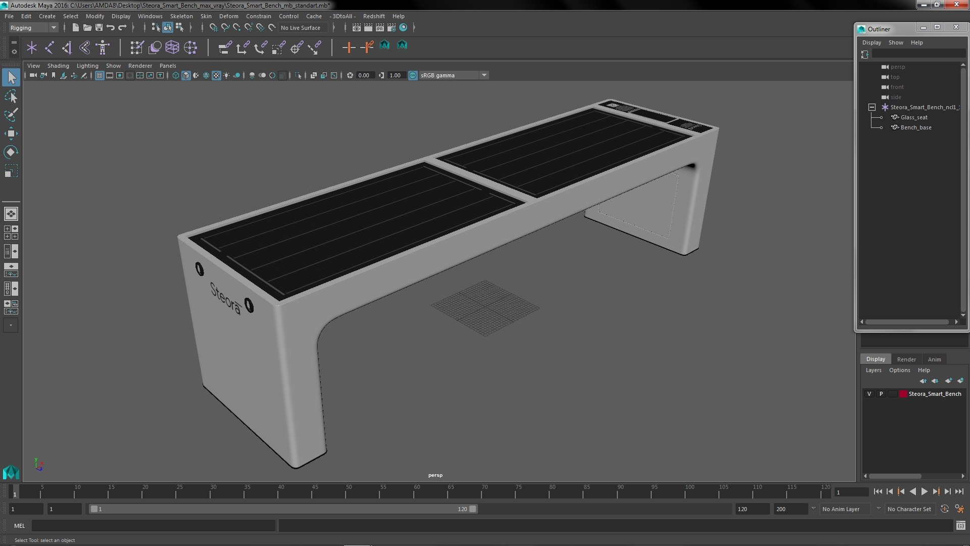 3D Steora Smart Bench model - TurboSquid 1999879