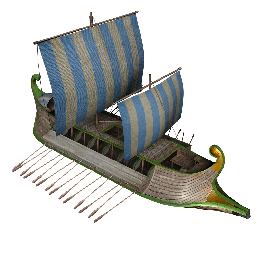 Greek Roman Trireme Obj