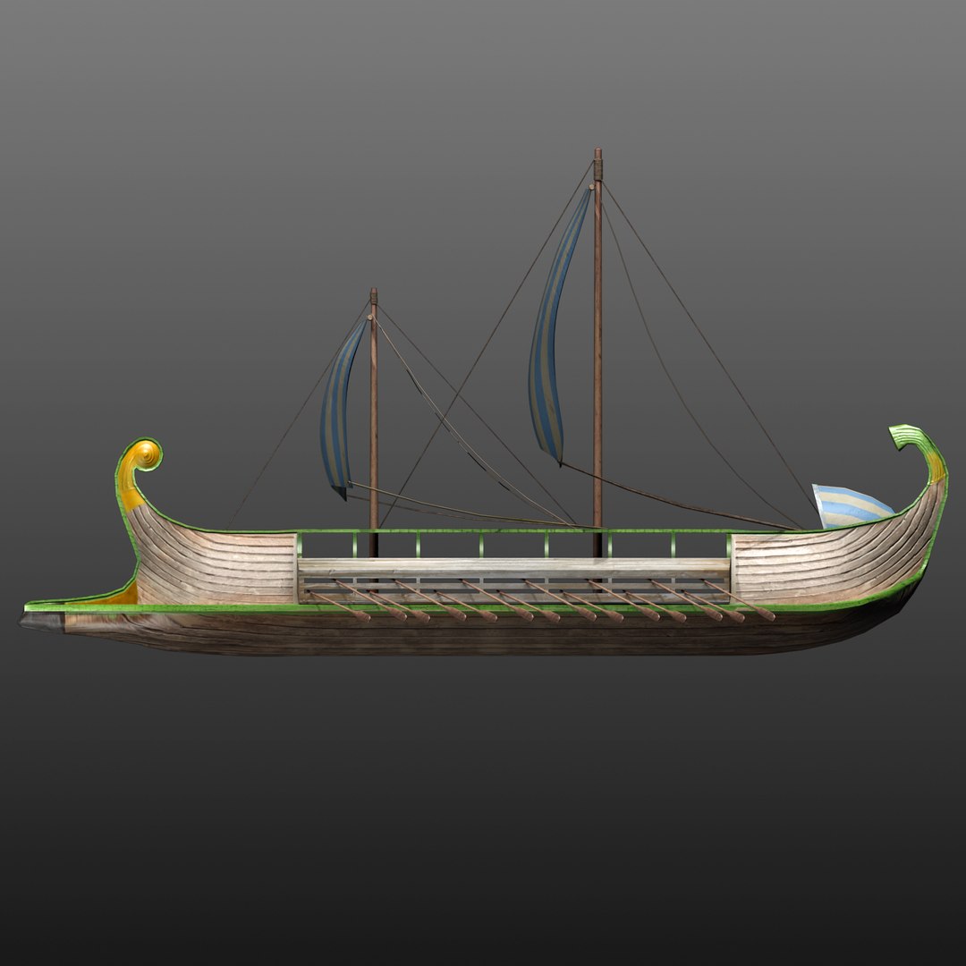 Greek Roman Trireme Obj